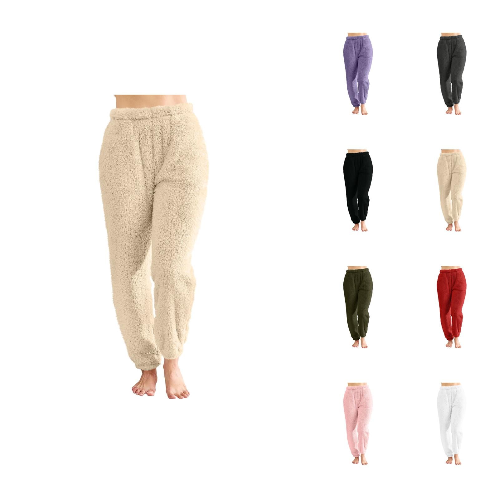 Fluffy Pajama Pants Women 2026 Winter Thermal Soft Fuzzy Pj Pants Long ...