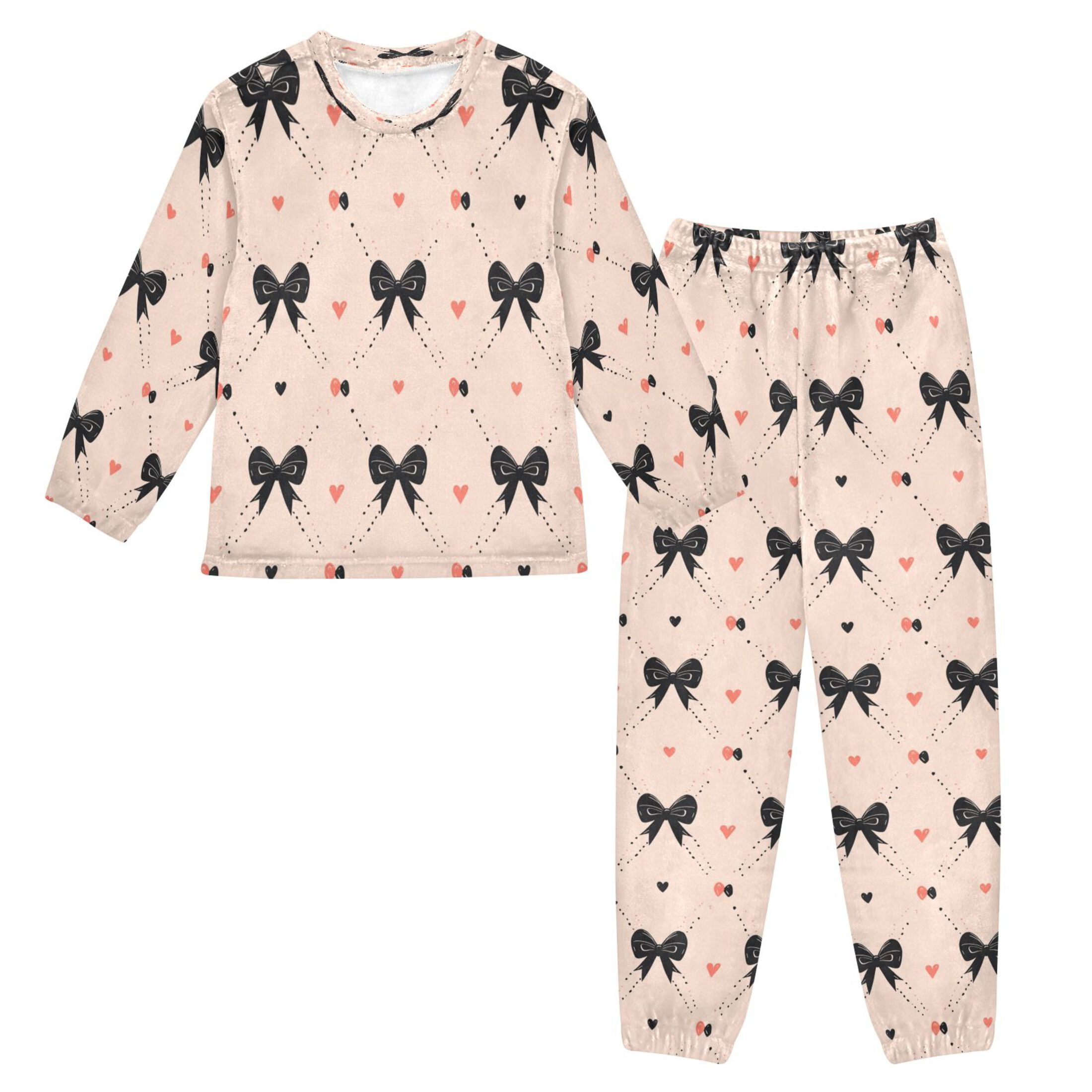 Fluffy Pajamas Set Fuzzy Winter Warm Pj Sets Pullover Tops and Long ...