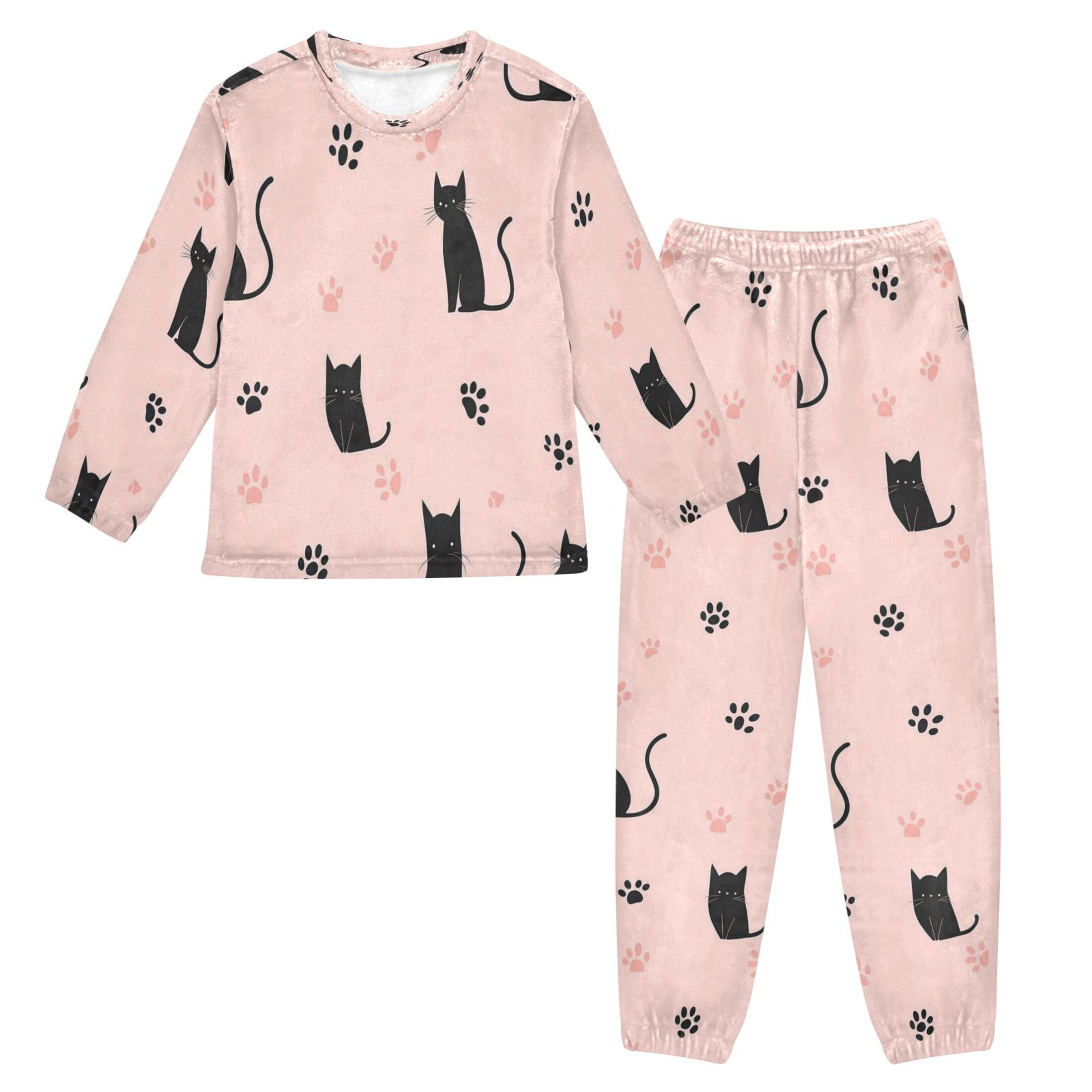 Fluffy Pajamas Set Fuzzy Winter Warm Pj Sets Pullover Tops and Long ...