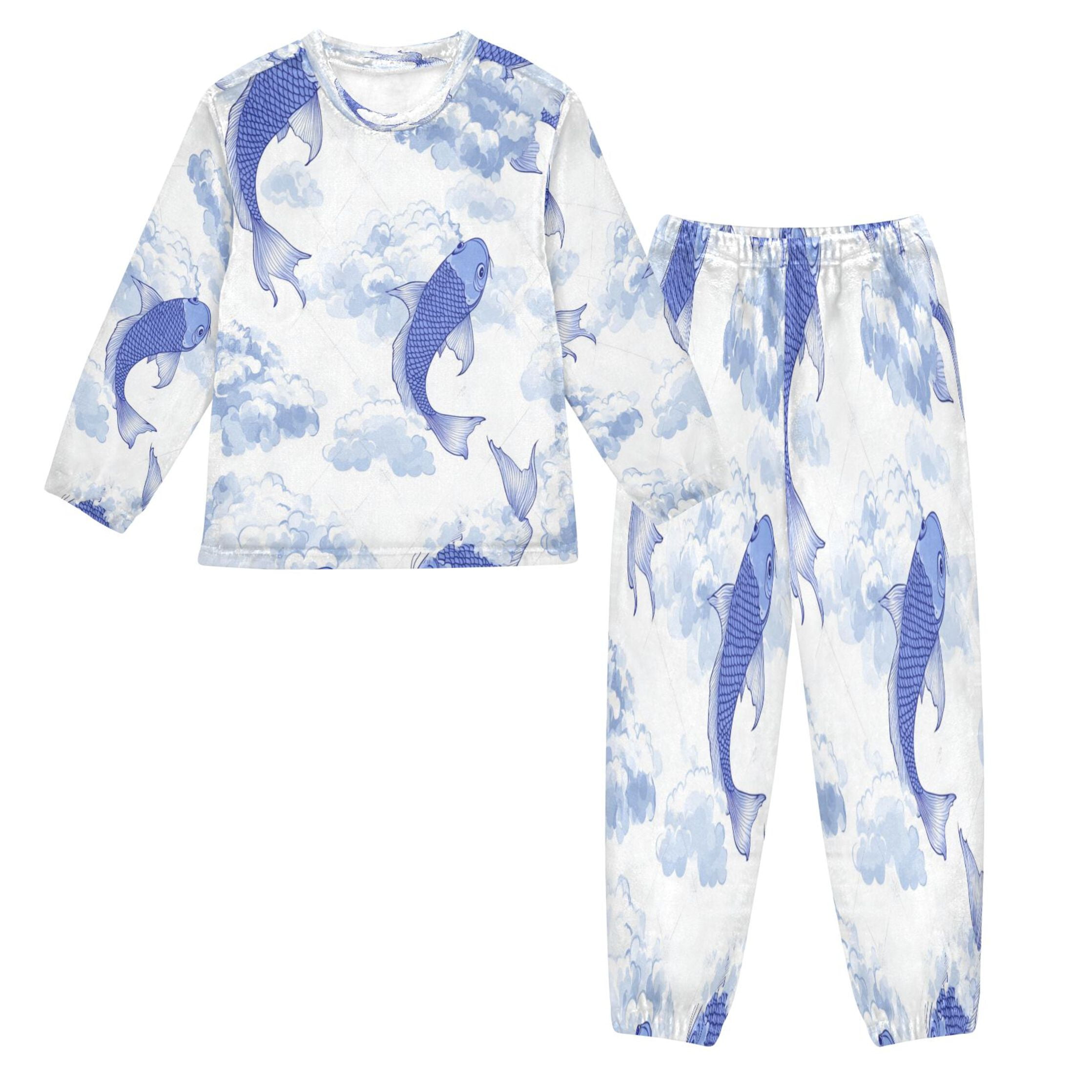 Fluffy Pajamas Set Fuzzy Winter Warm Pj Sets Pullover Tops and Long ...