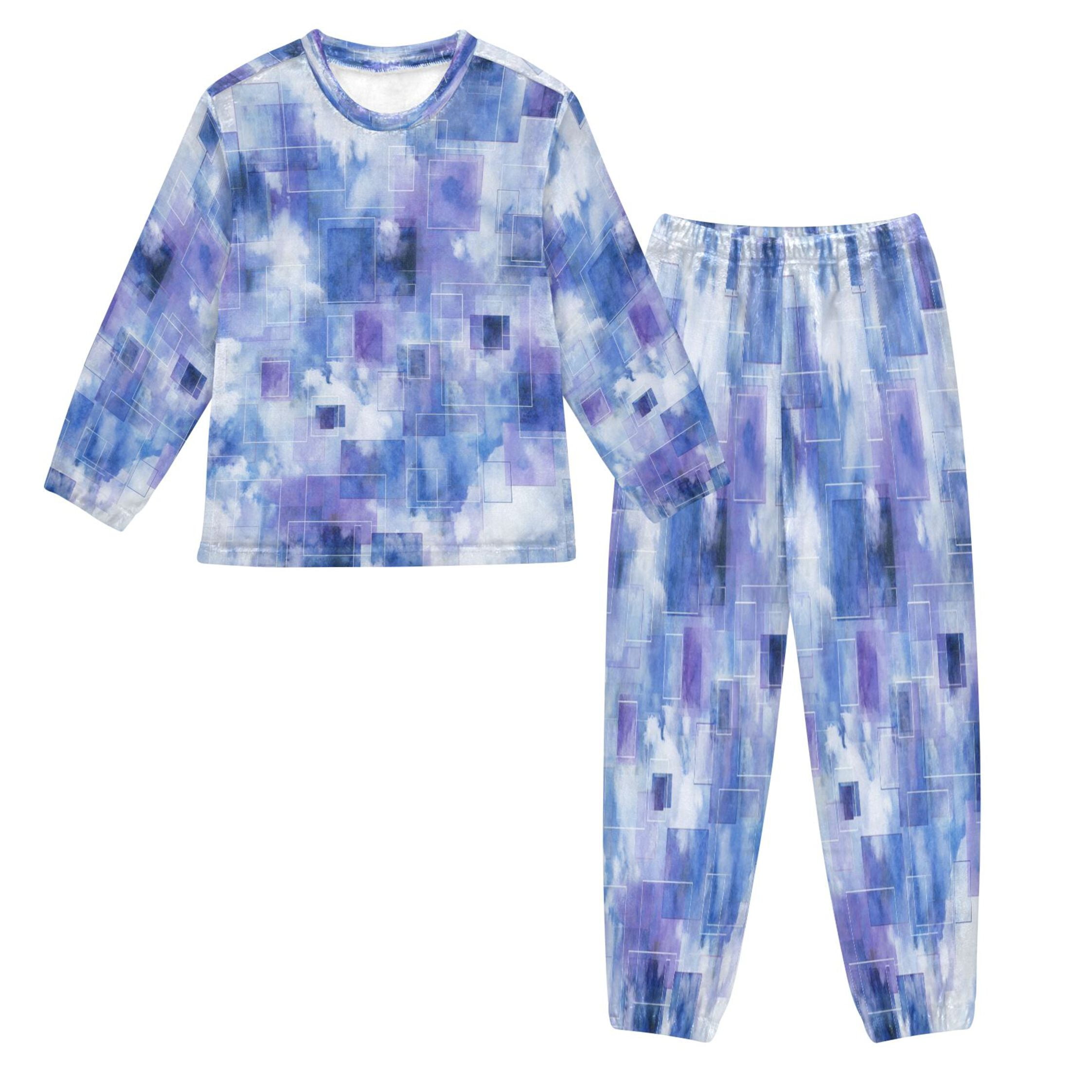 Fluffy Pajamas Set Fuzzy Winter Warm Pj Sets Pullover Tops and Long ...