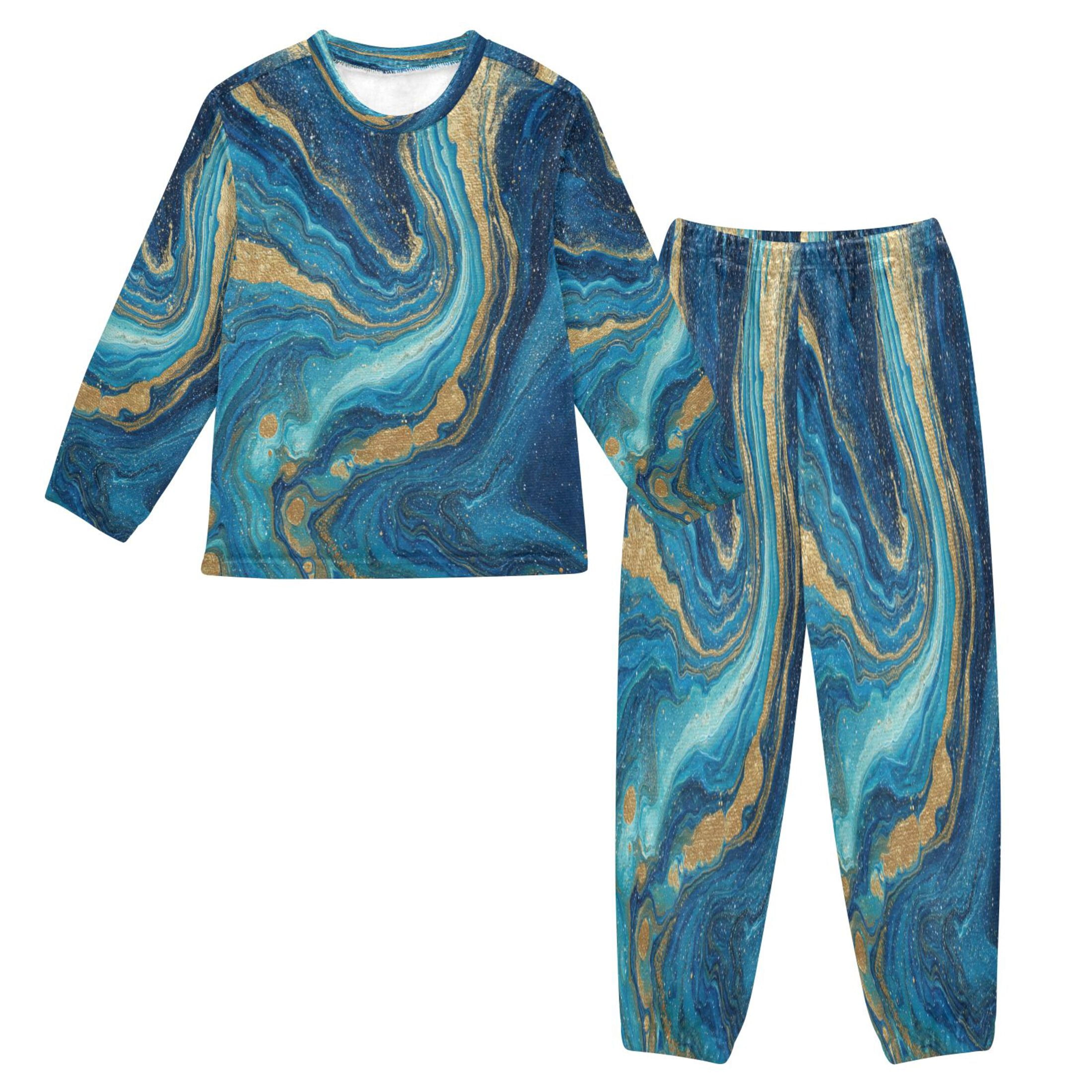 Fluffy Pajamas Set Fuzzy Winter Warm Pj Sets Pullover Tops and Long ...