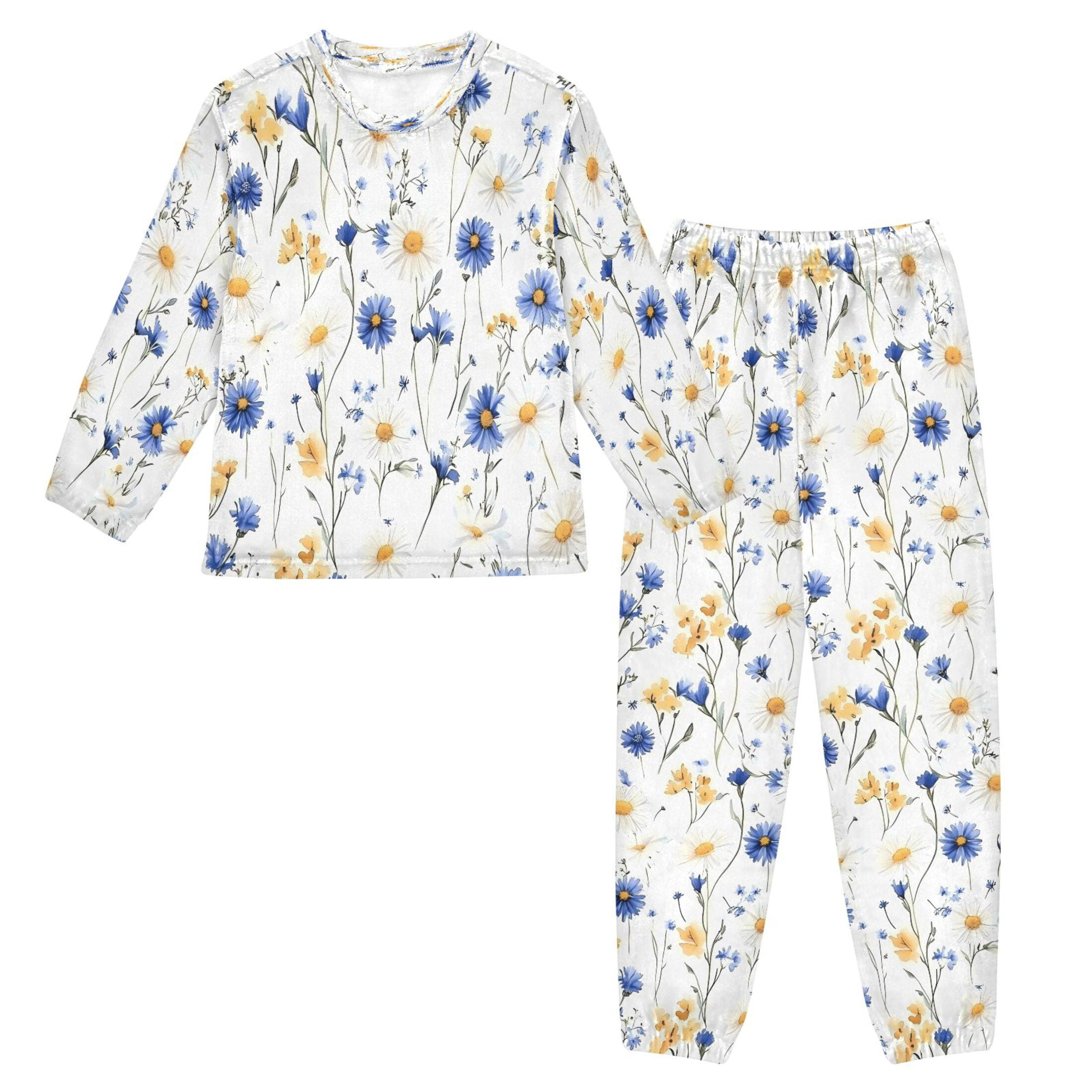 Fluffy Pajamas Set Fuzzy Winter Warm Pj Sets Pullover Tops and Long ...