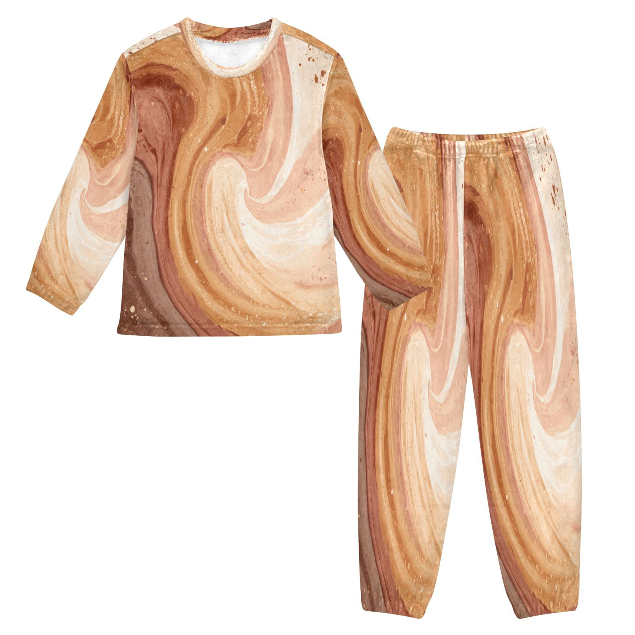 Fluffy Pajamas Set Fuzzy Winter Warm Pj Sets Pullover Tops and Long ...