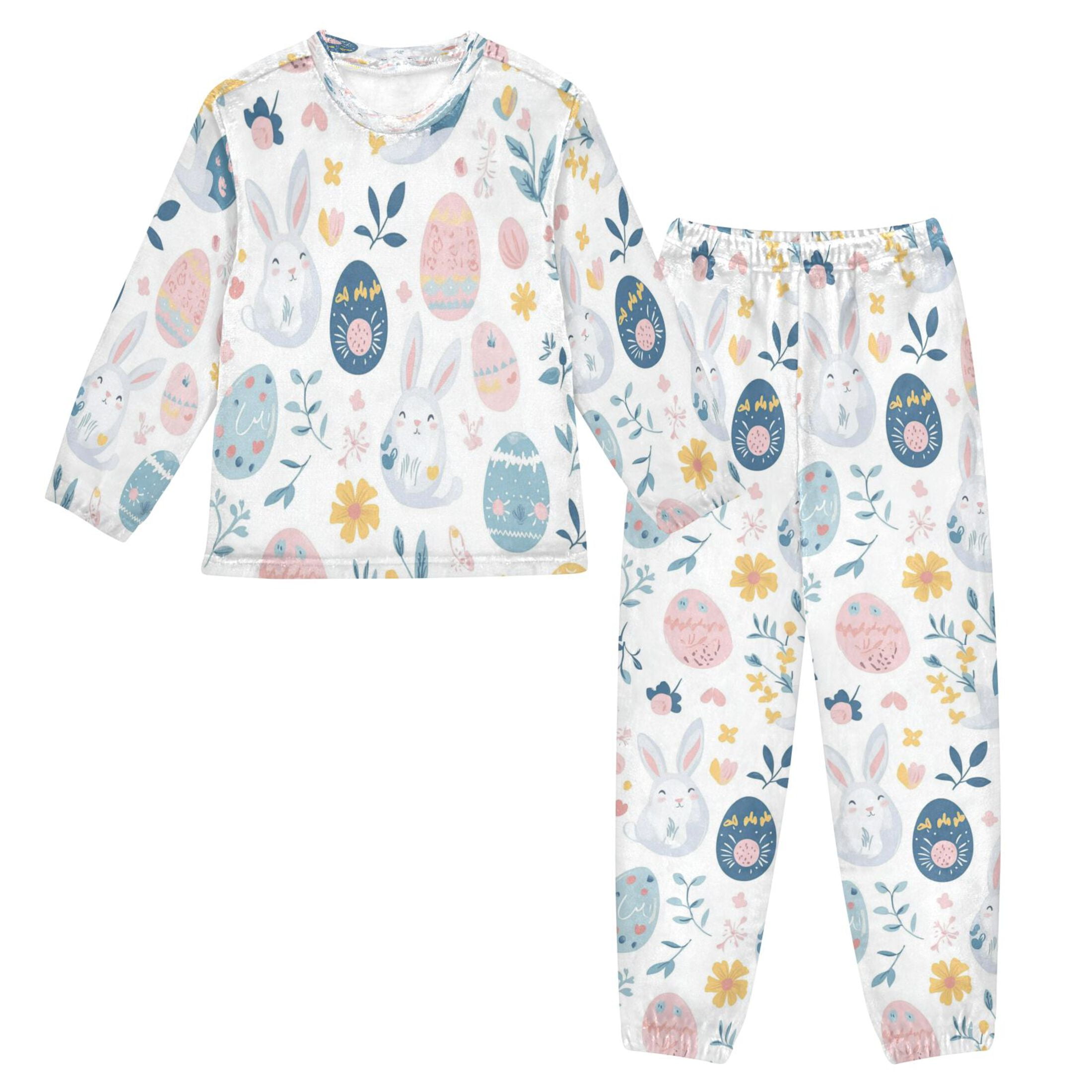 Fluffy Pajamas Set Fuzzy Winter Warm Pj Sets Pullover Tops and Long ...