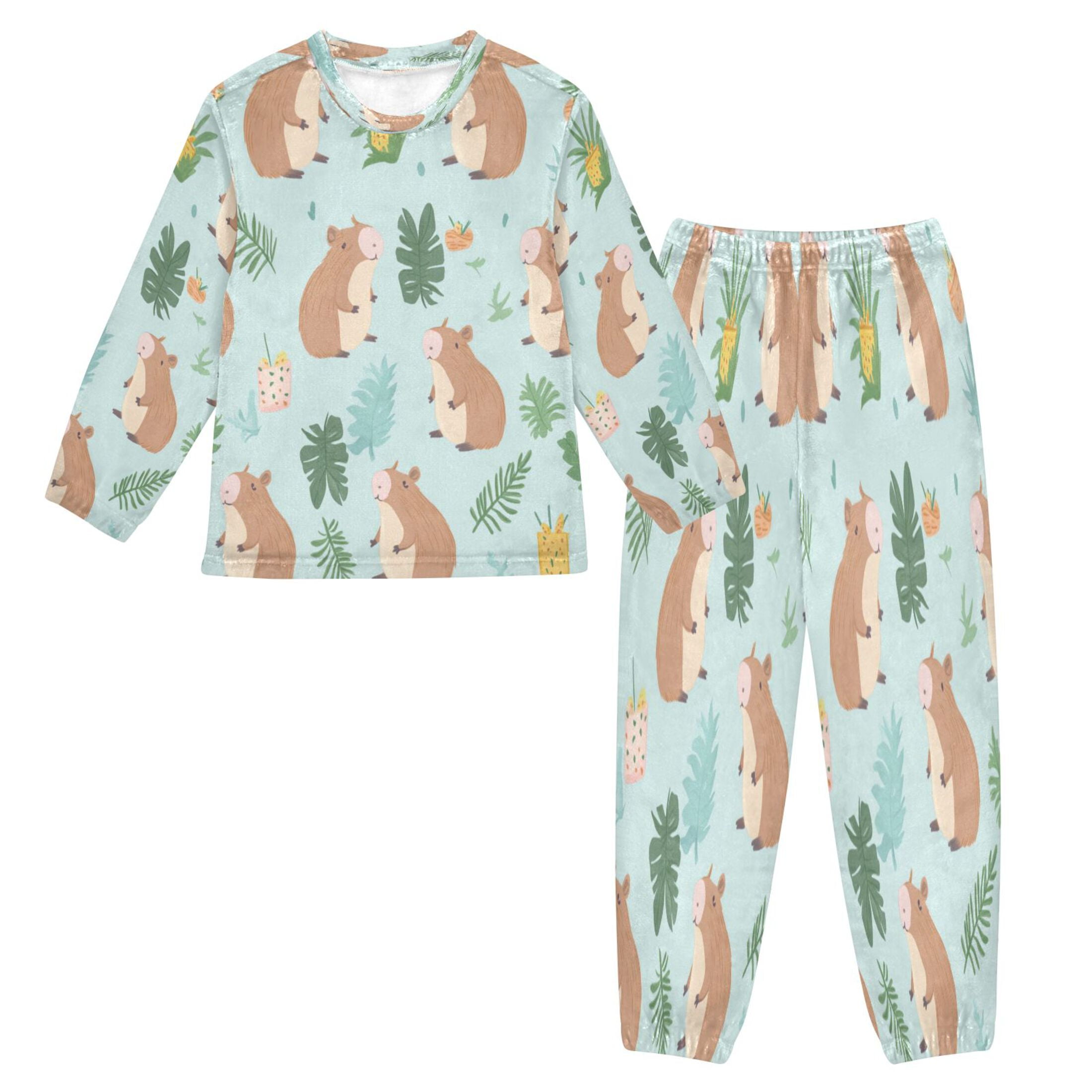 Fluffy Pajamas Set Fuzzy Winter Warm Pj Sets Pullover Tops and Long ...