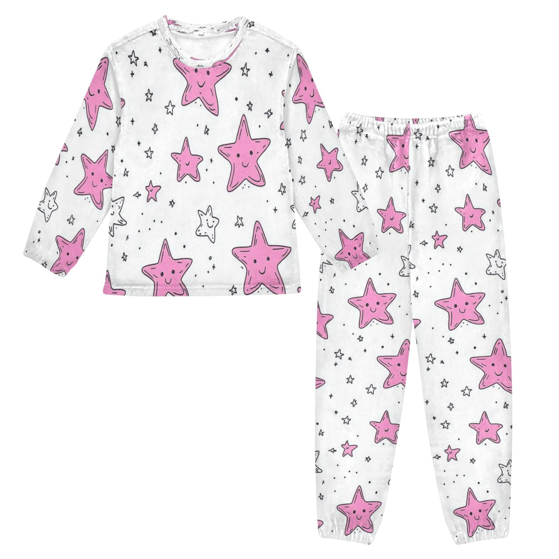 Fluffy Pajamas Set Fuzzy Winter Warm Pj Sets Pullover Tops and Long ...