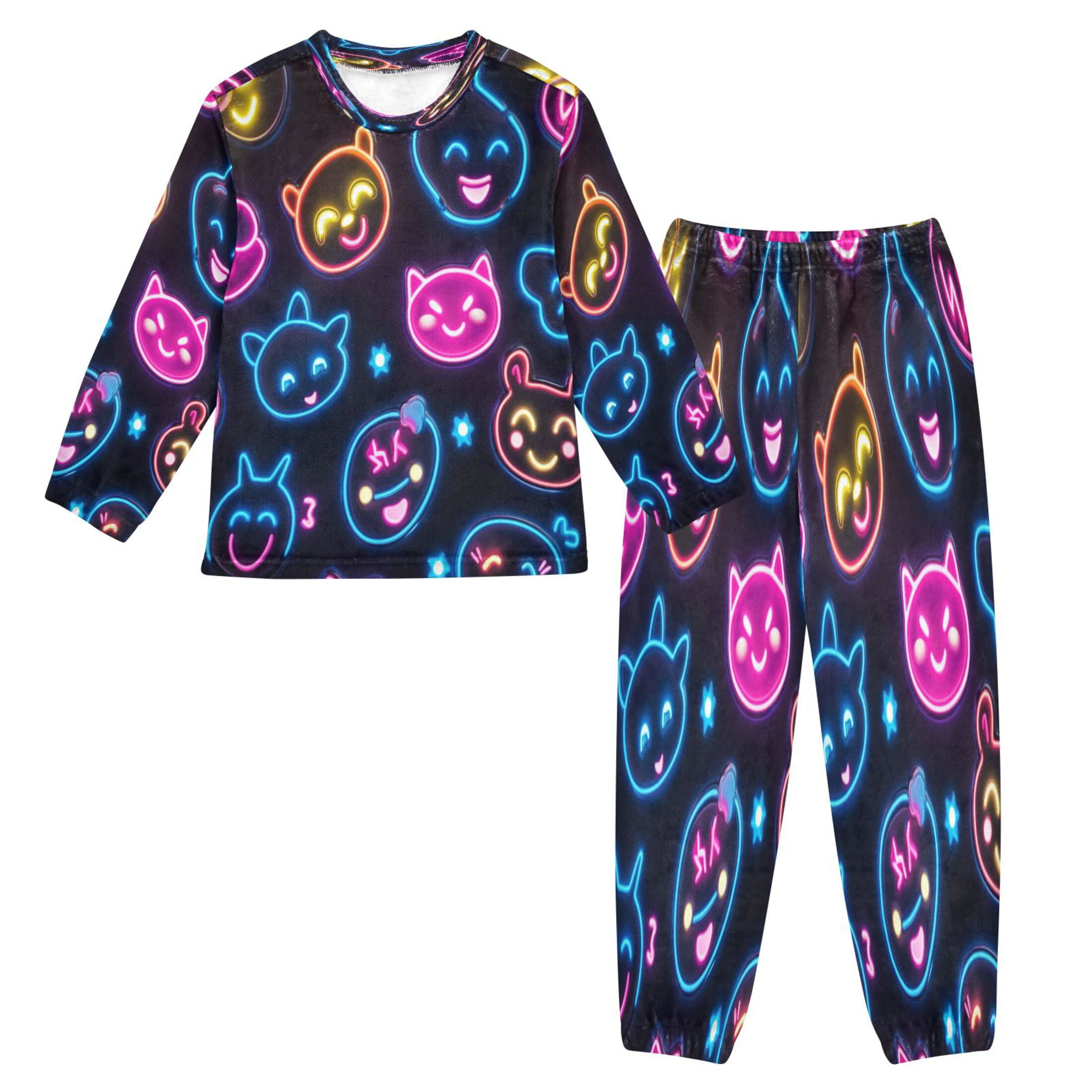 Fluffy Pajamas Set Fuzzy Winter Warm Pj Sets Pullover Tops and Long ...
