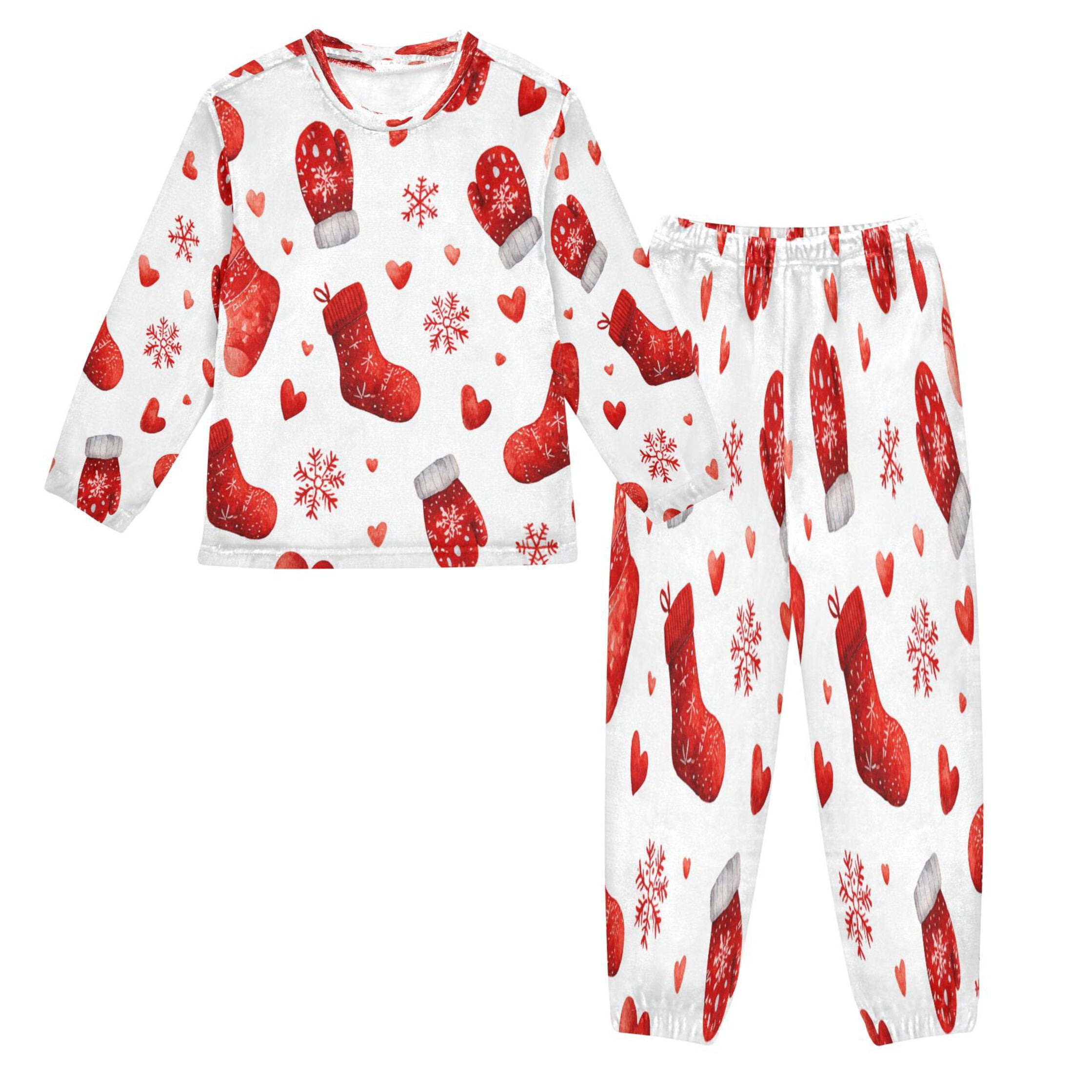 Fluffy Pajamas Set Fuzzy Winter Warm Pj Sets Pullover Tops and Long ...