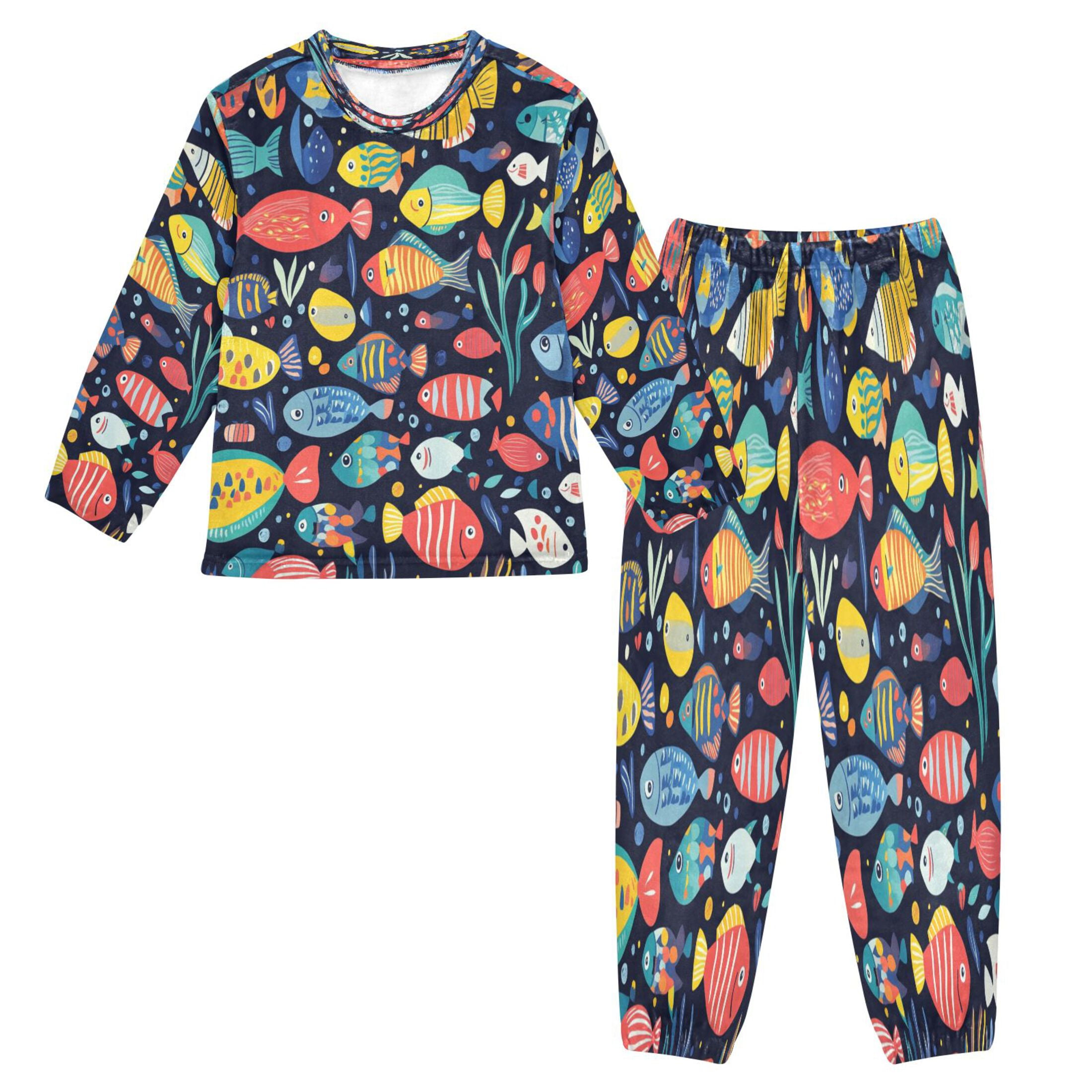 Fluffy Pajamas Set Fuzzy Winter Warm Pj Sets Pullover Tops and Long ...
