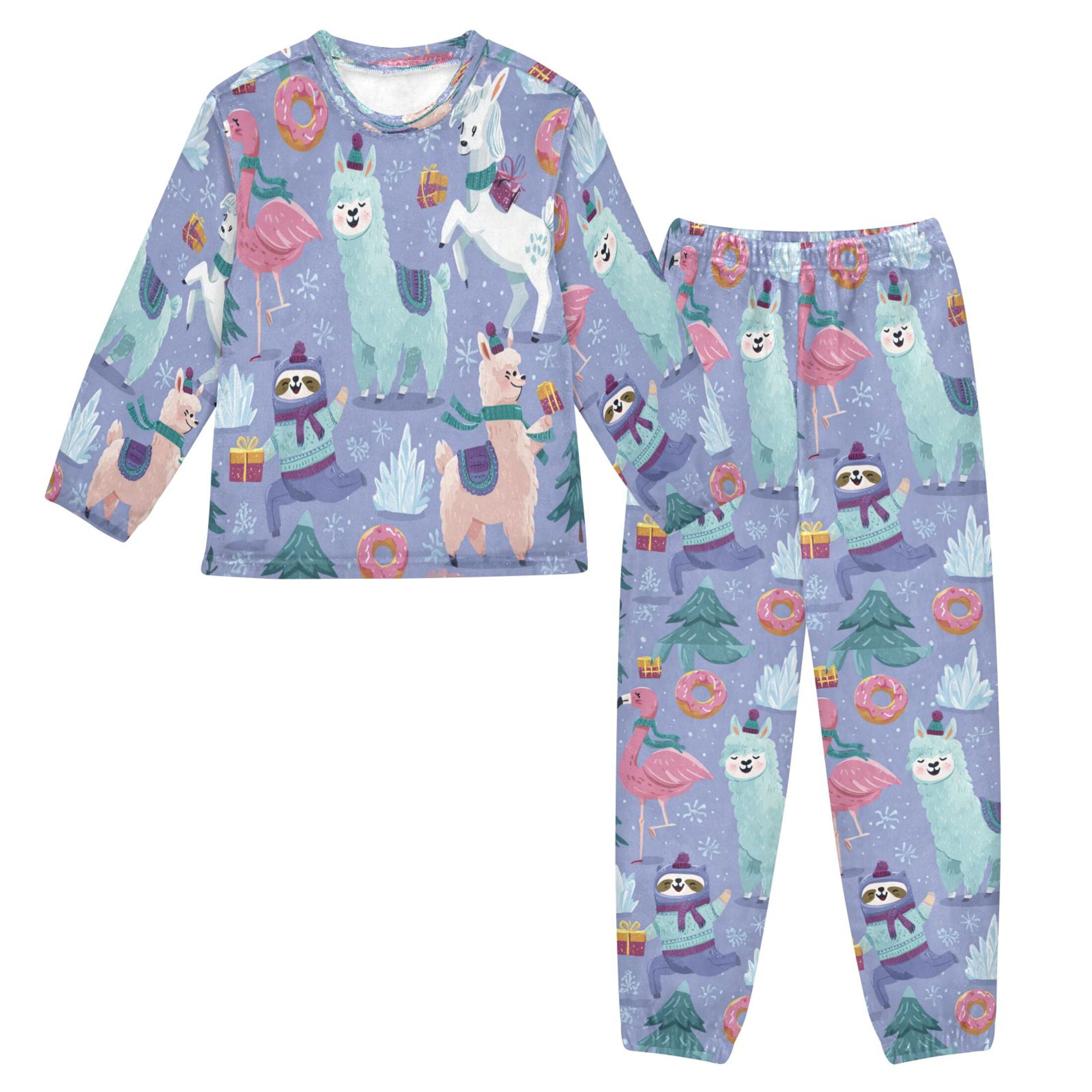 Fluffy Pajamas Set Fuzzy Winter Warm Pj Sets Pullover Tops and Long ...