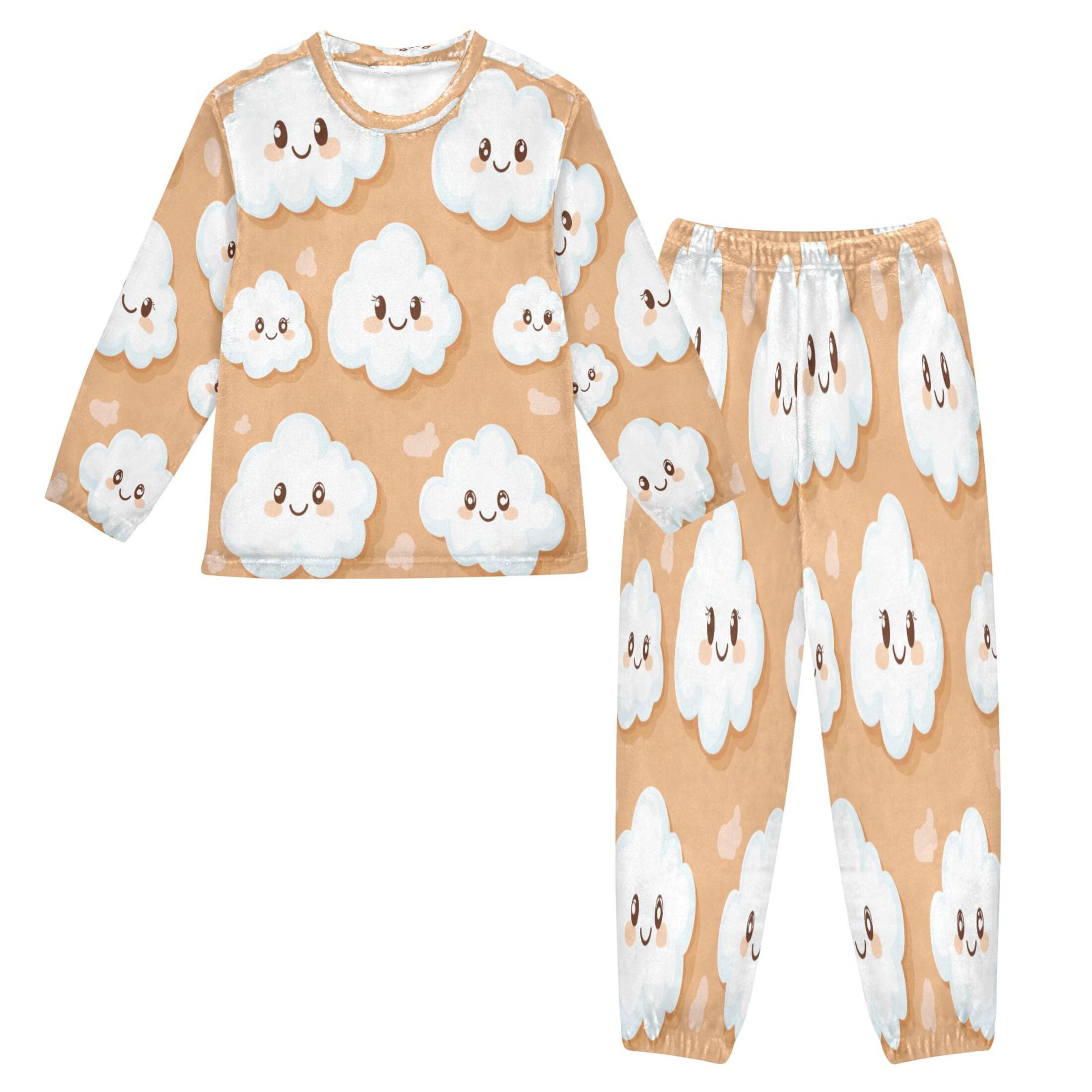 Fluffy Pajamas Set Fuzzy Winter Warm Pj Sets Pullover Tops and Long ...
