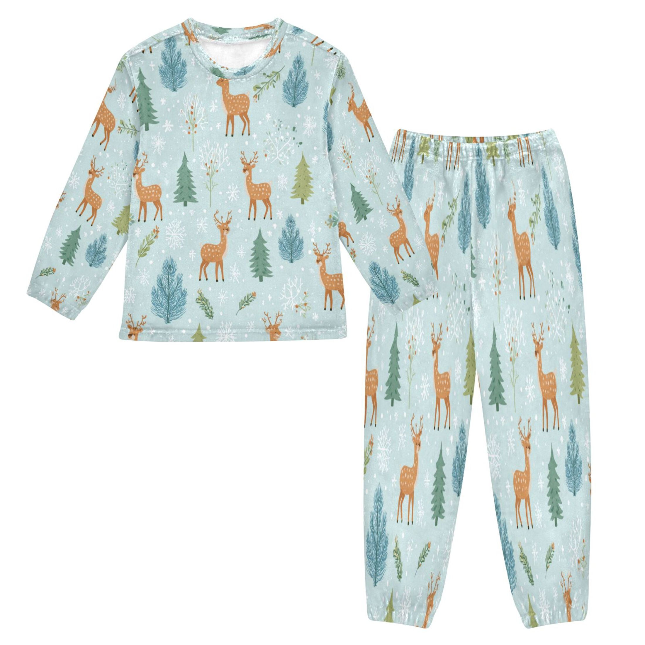 Fluffy Pajamas Set Fuzzy Winter Warm Pj Sets Pullover Tops and Long ...