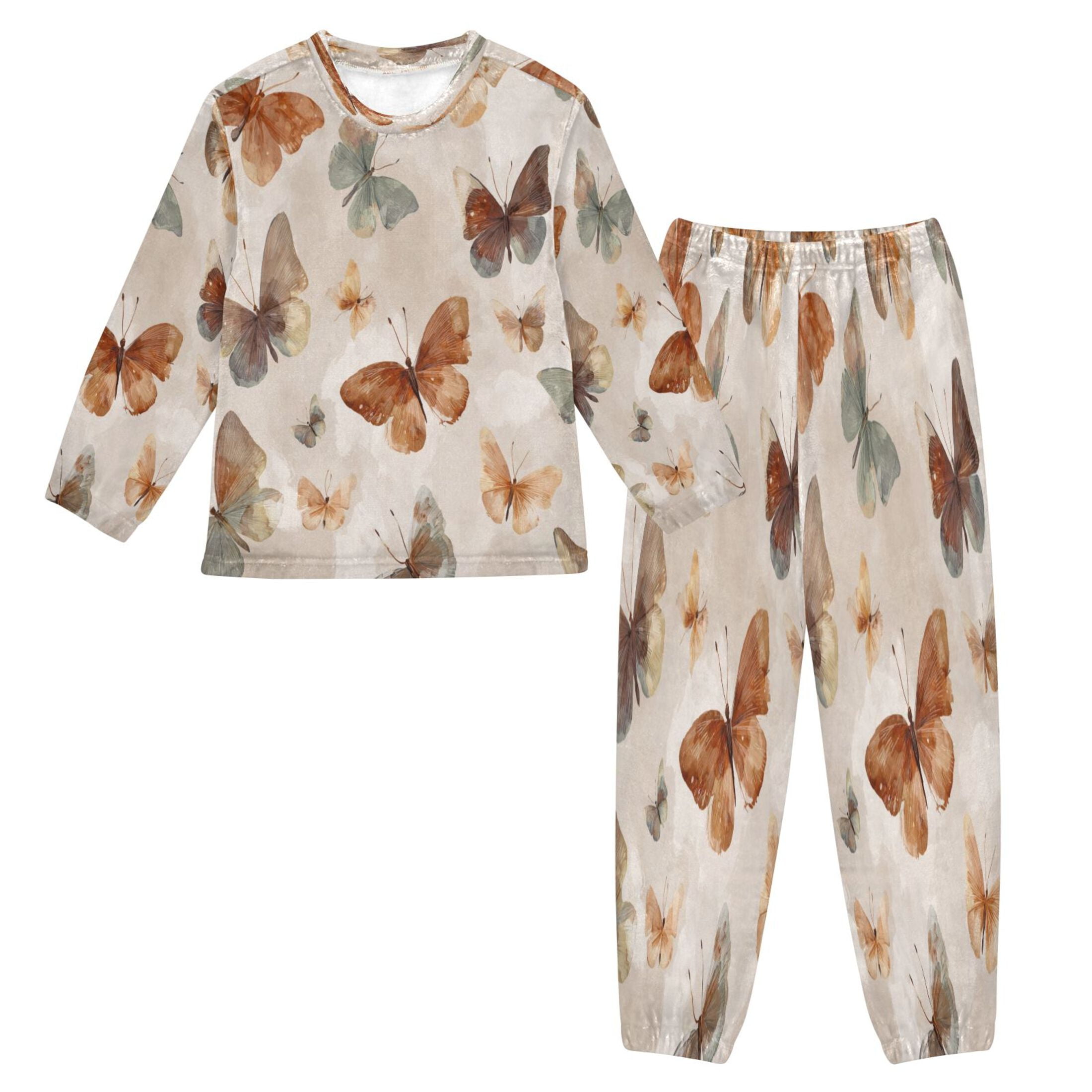 Fluffy Pajamas Set Fuzzy Winter Warm Pj Sets Pullover Tops and Long ...