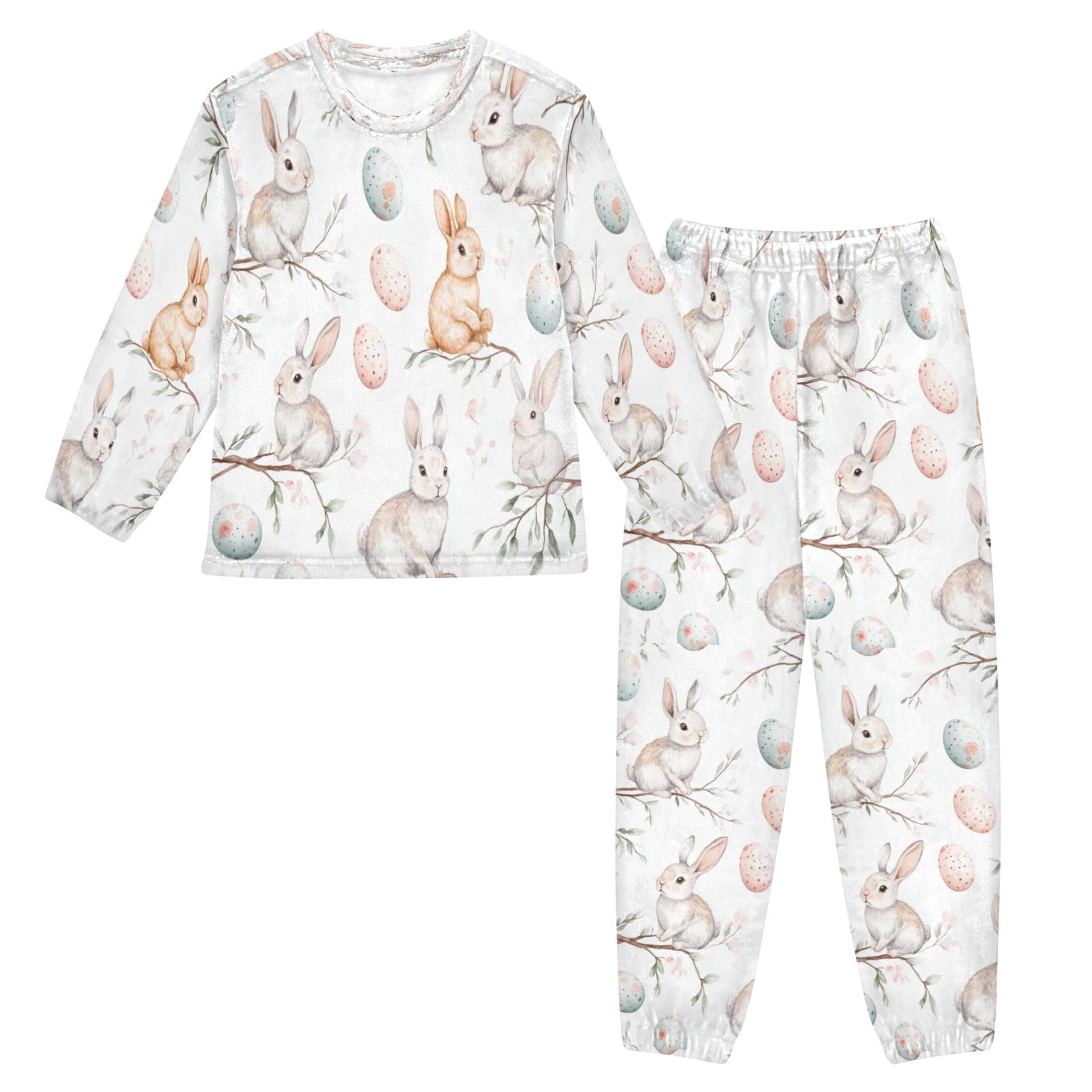 Fluffy Pajamas Set Fuzzy Winter Warm Pj Sets Pullover Tops and Long ...