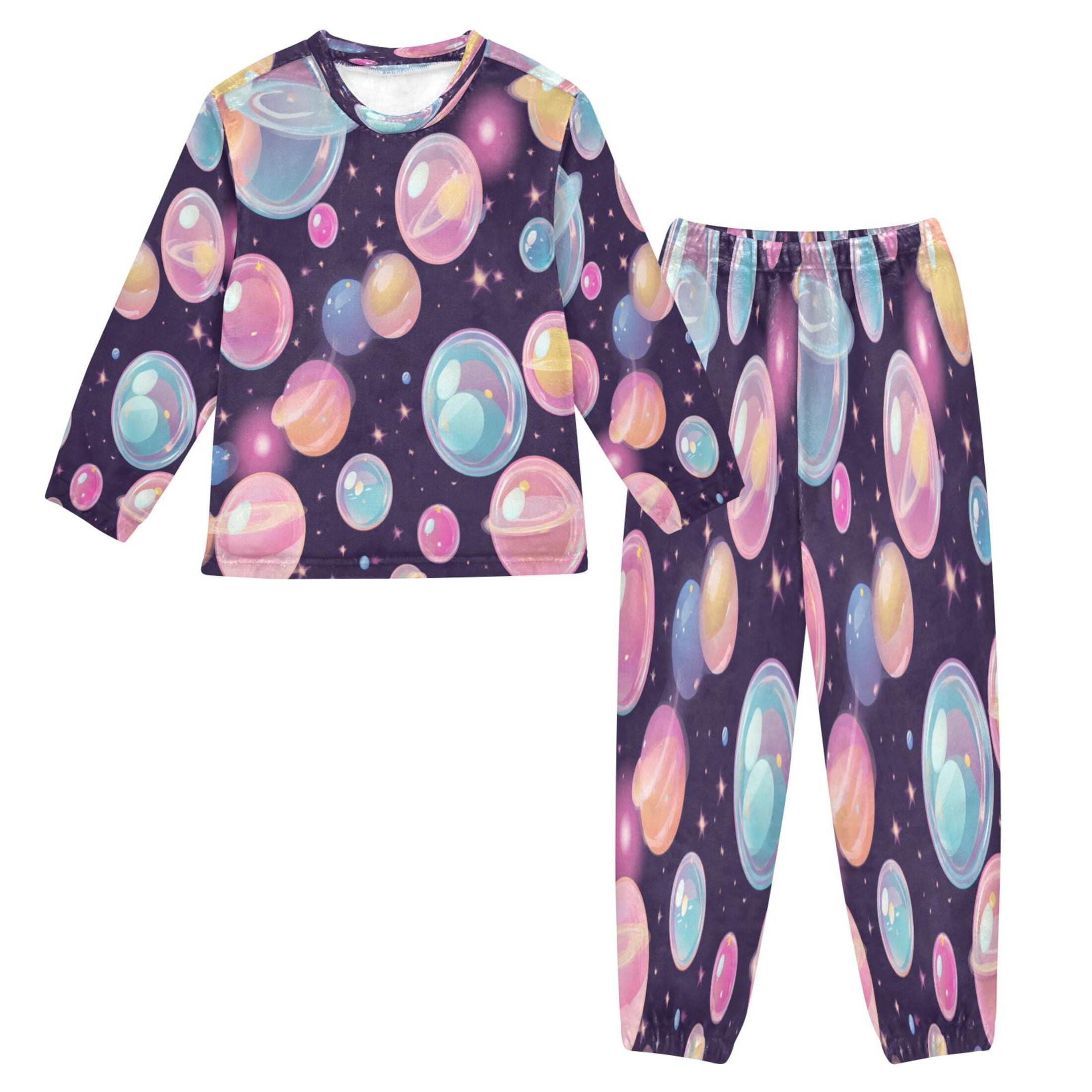 Fluffy Pajamas Set Fuzzy Winter Warm Pj Sets Pullover Tops and Long ...