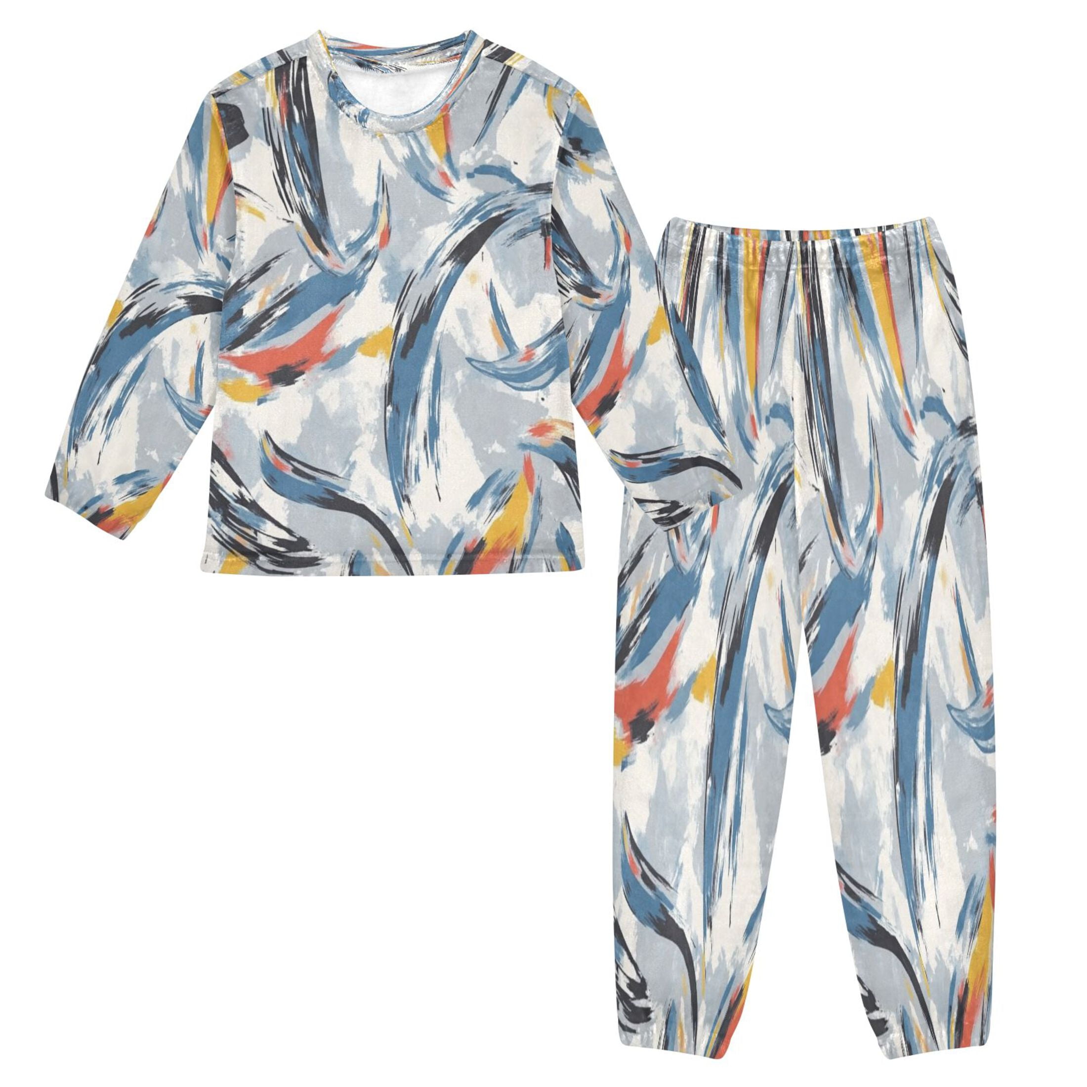 Fluffy Pajamas Set Fuzzy Winter Warm Pj Sets Pullover Tops and Long ...