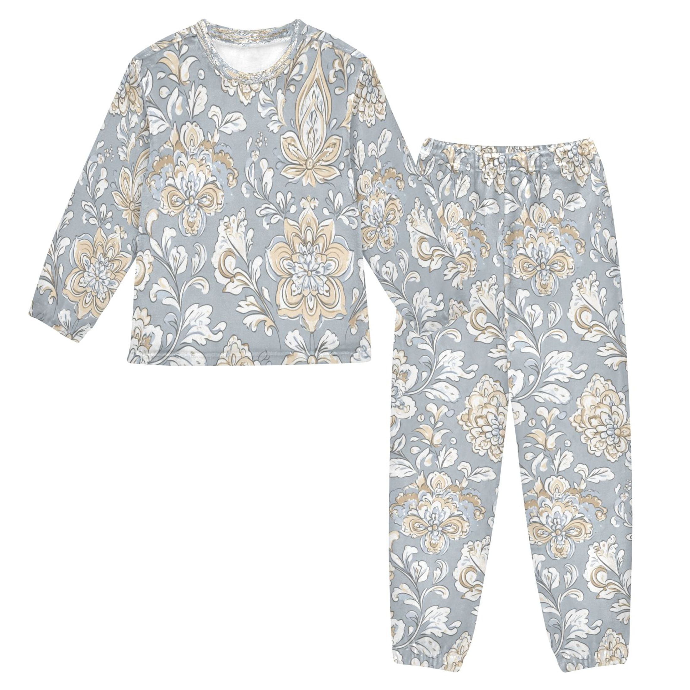 Fluffy Pajamas Set Fuzzy Winter Warm Pj Sets Pullover Tops and Long ...