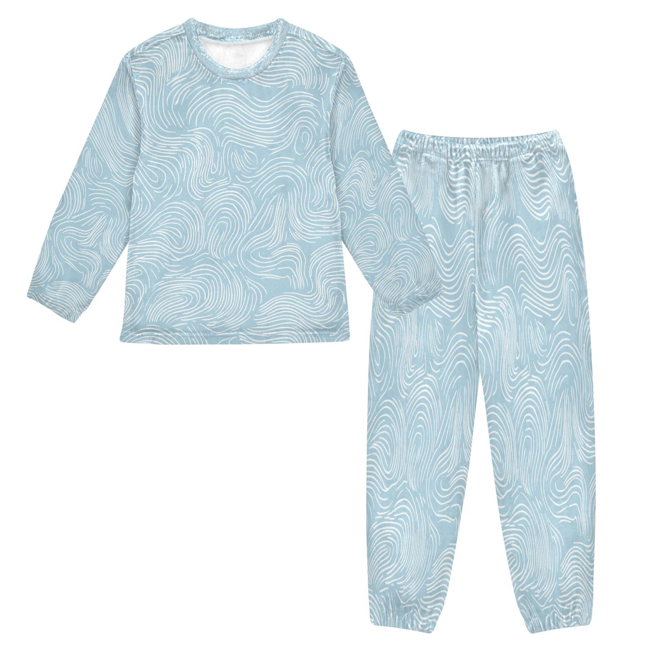 Fluffy Pajamas Set Fuzzy Winter Warm Pj Sets Pullover Tops and Long ...