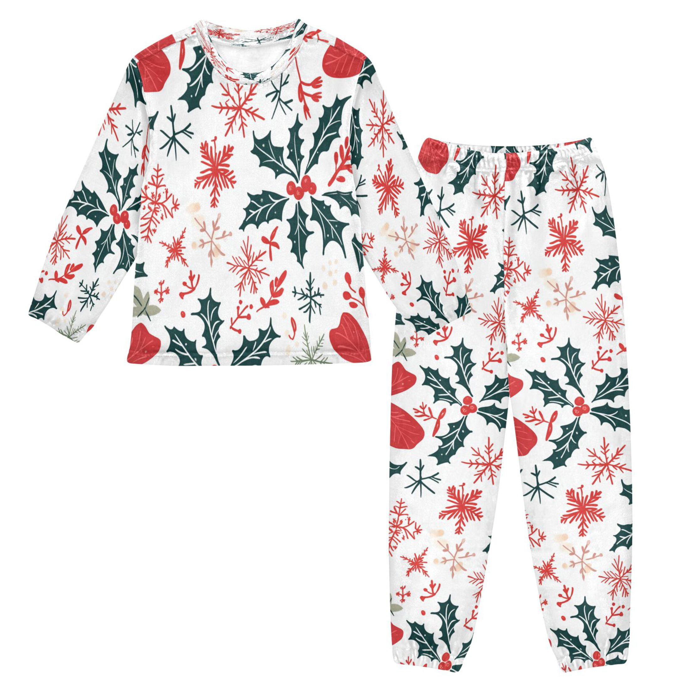 Fluffy Pajamas Set Fuzzy Winter Warm Pj Sets Pullover Tops and Long ...