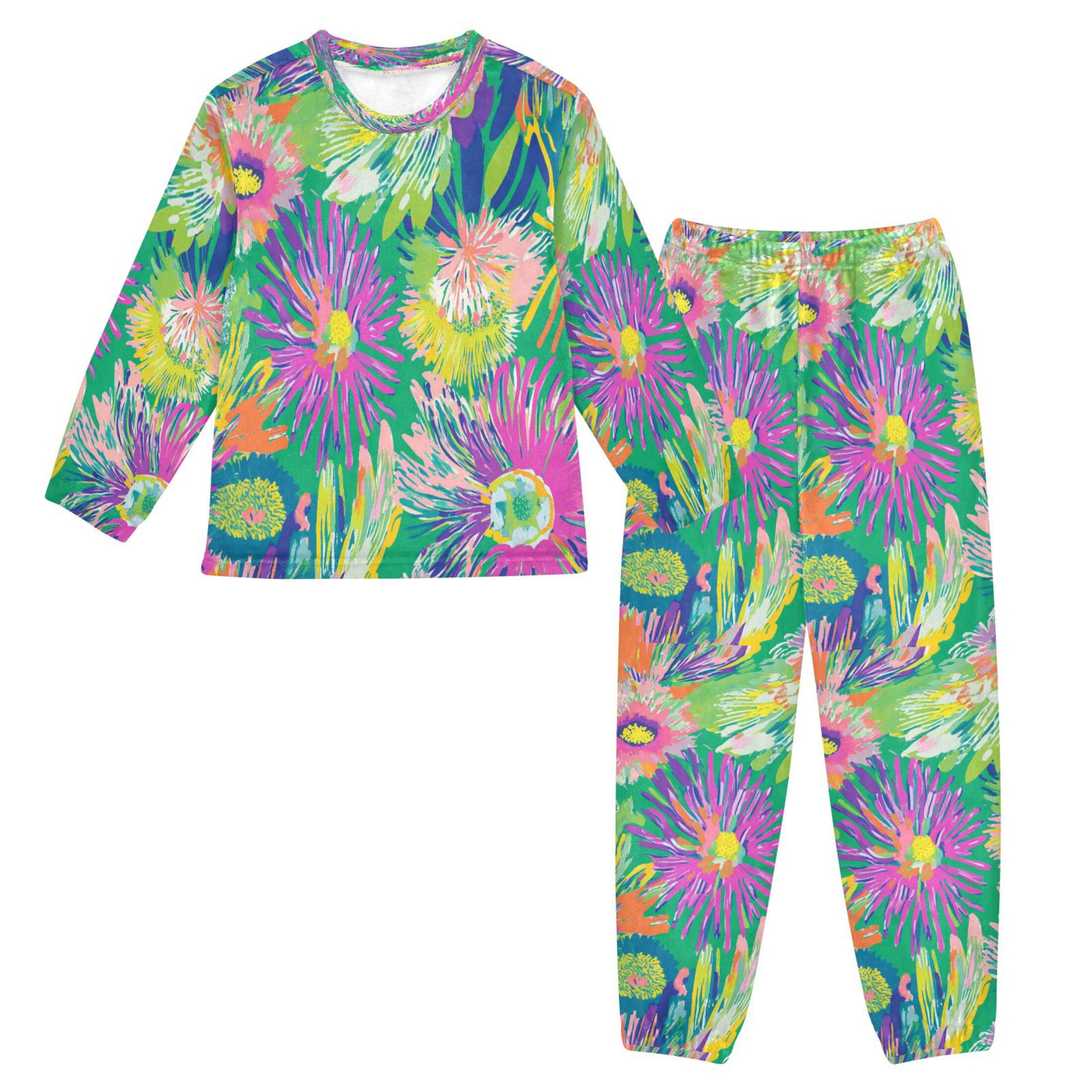 Fluffy Pajamas Set Fuzzy Winter Warm Pj Sets Pullover Tops and Long ...