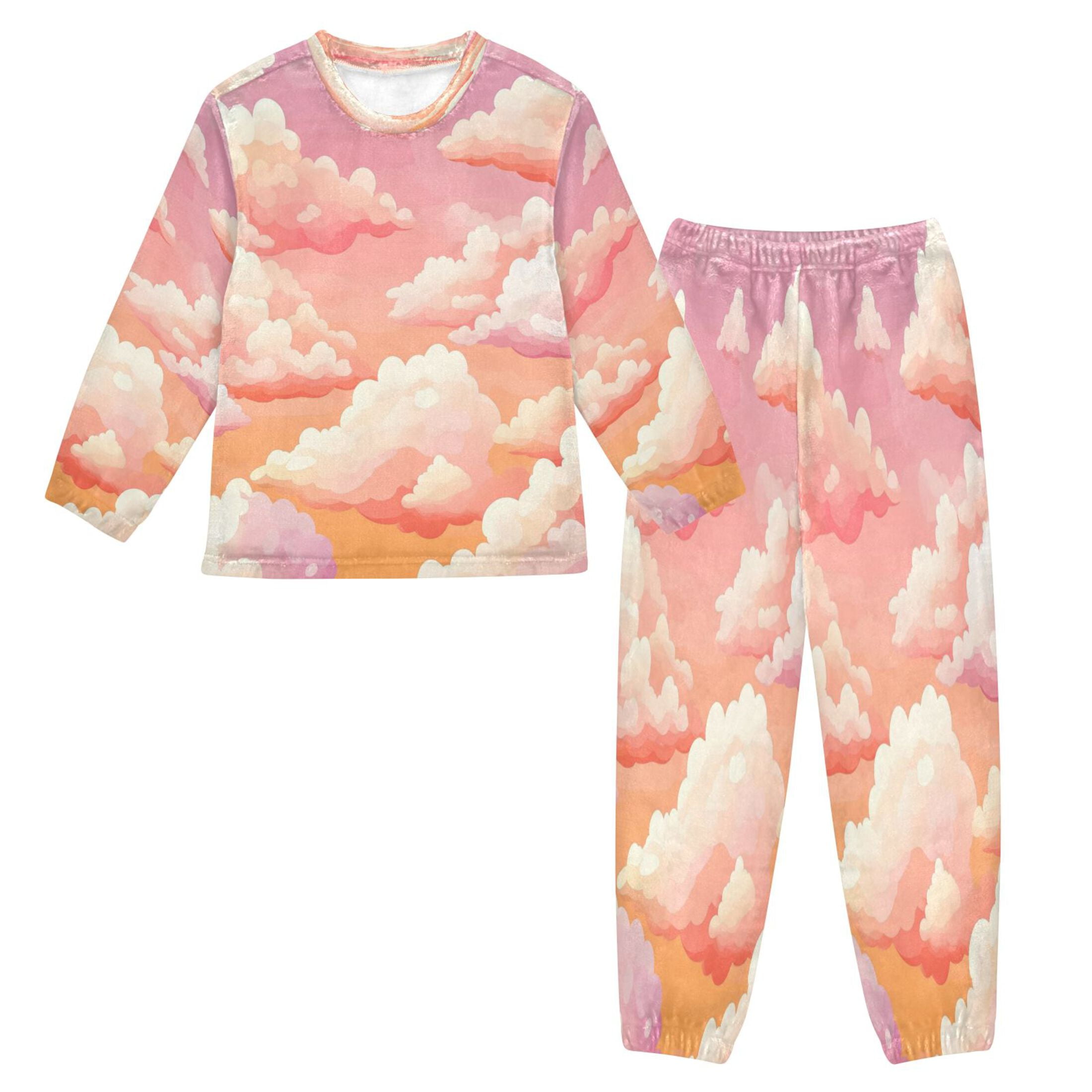 Fluffy Pajamas Set Fuzzy Winter Warm Pj Sets Pullover Tops and Long ...