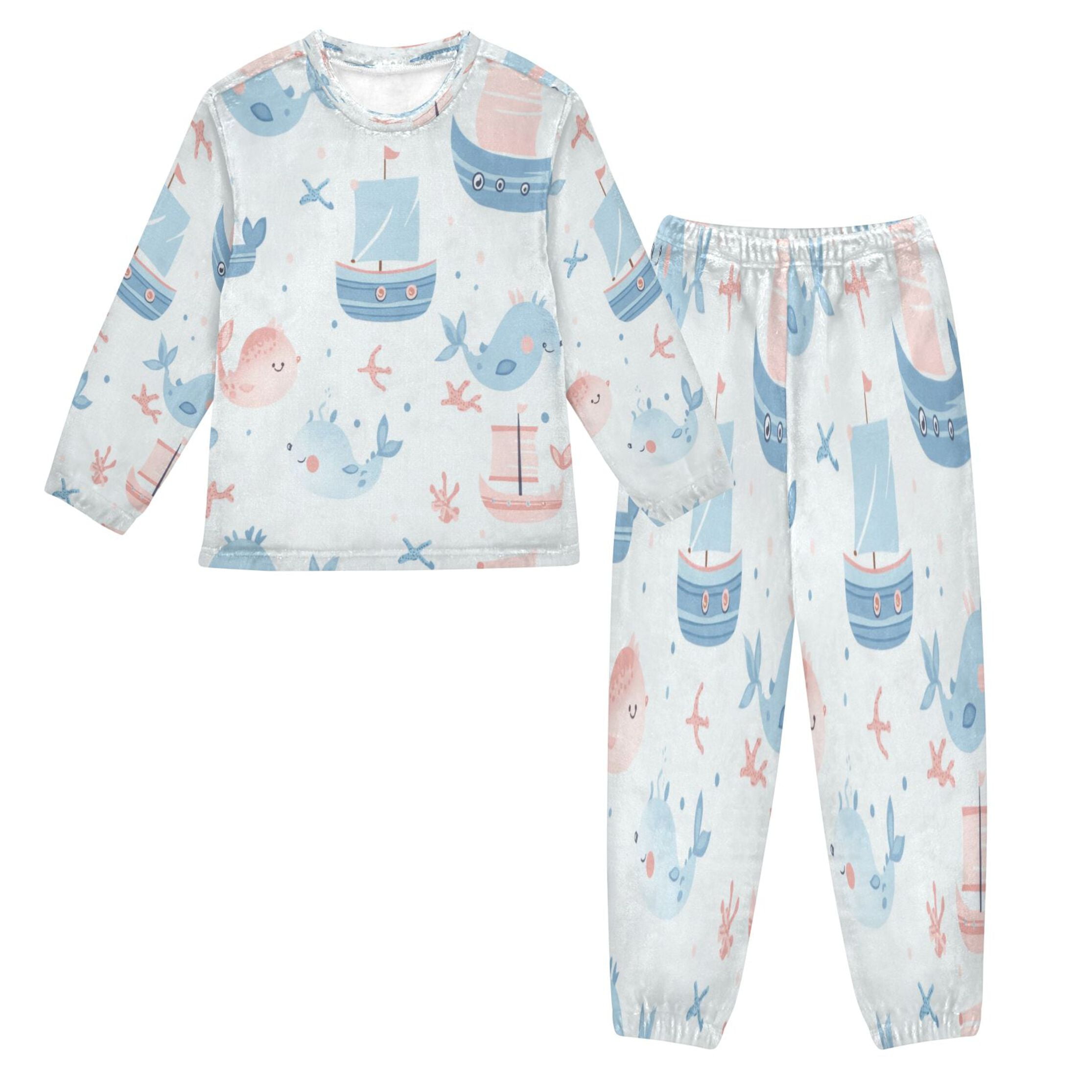 Fluffy Pajamas Set Fuzzy Winter Warm Pj Sets Pullover Tops and Long ...