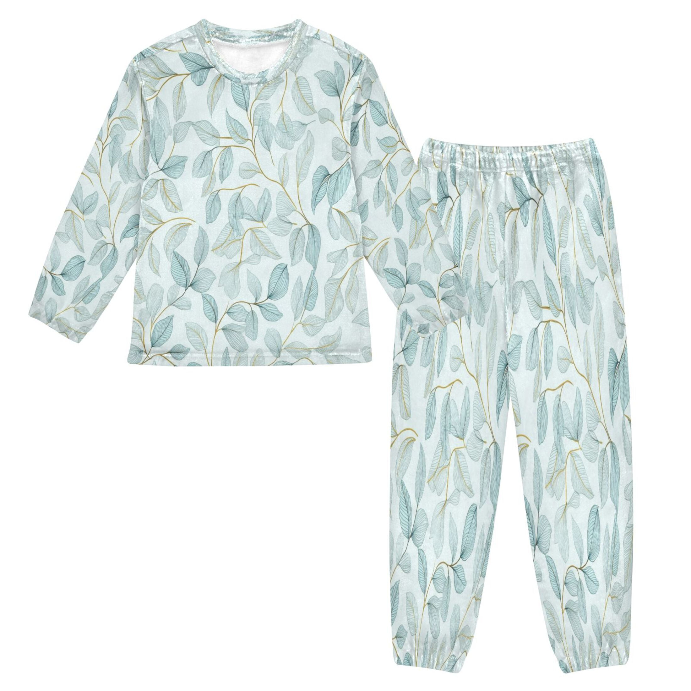 Fluffy Pajamas Set Fuzzy Winter Warm Pj Sets Pullover Tops and Long ...