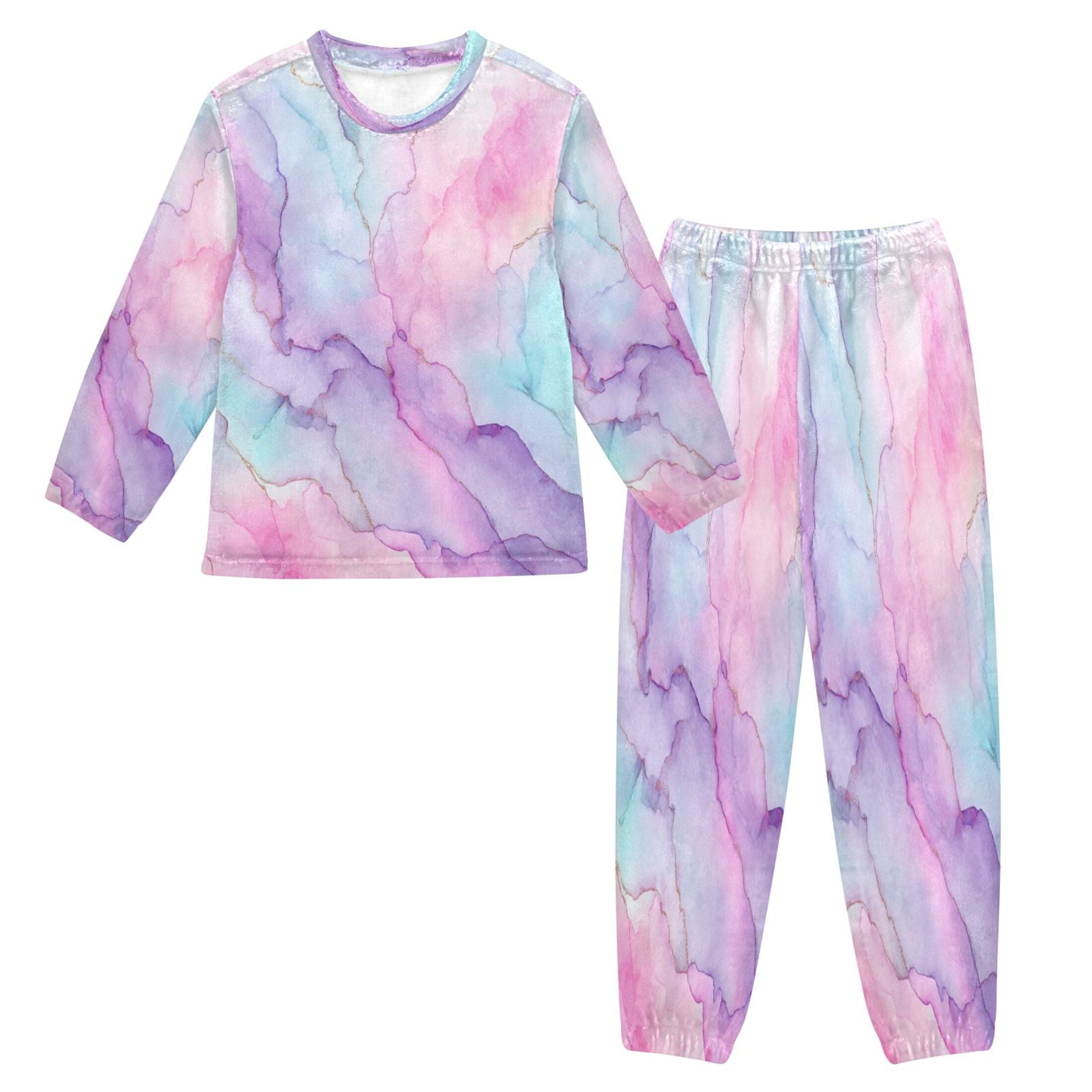 Fluffy Pajamas Set Fuzzy Winter Warm Pj Sets Pullover Tops and Long ...