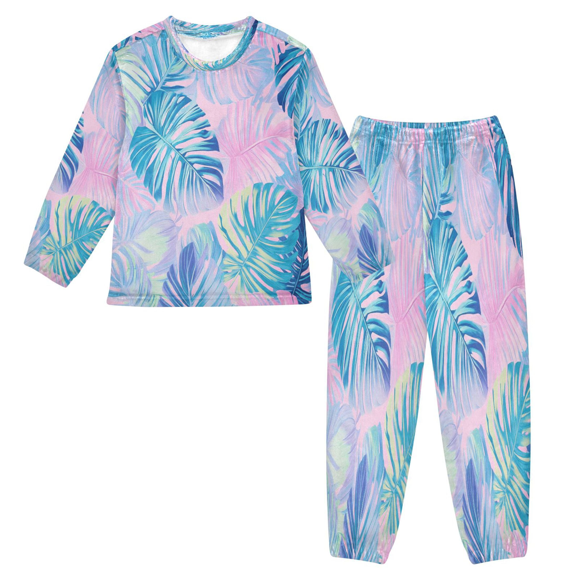 Fluffy Pajamas Set Fuzzy Winter Warm Pj Sets Pullover Tops and Long ...