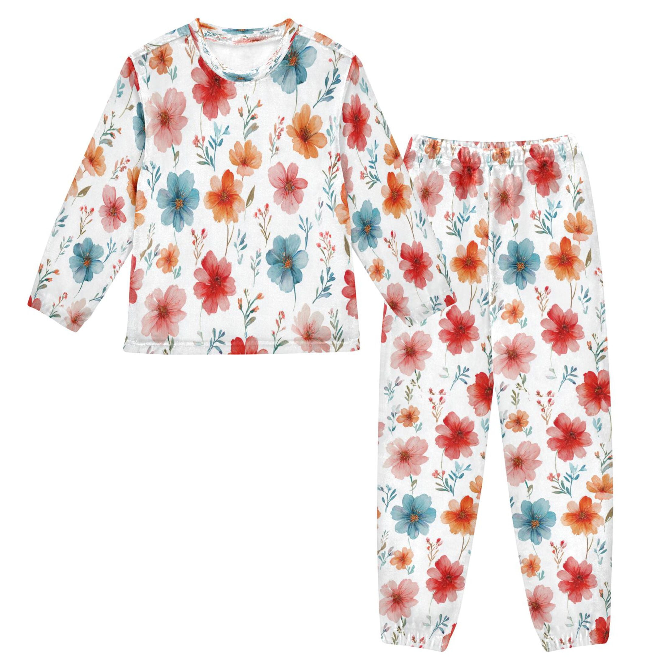 Fluffy Pajamas Set Fuzzy Winter Warm Pj Sets Pullover Tops and Long ...