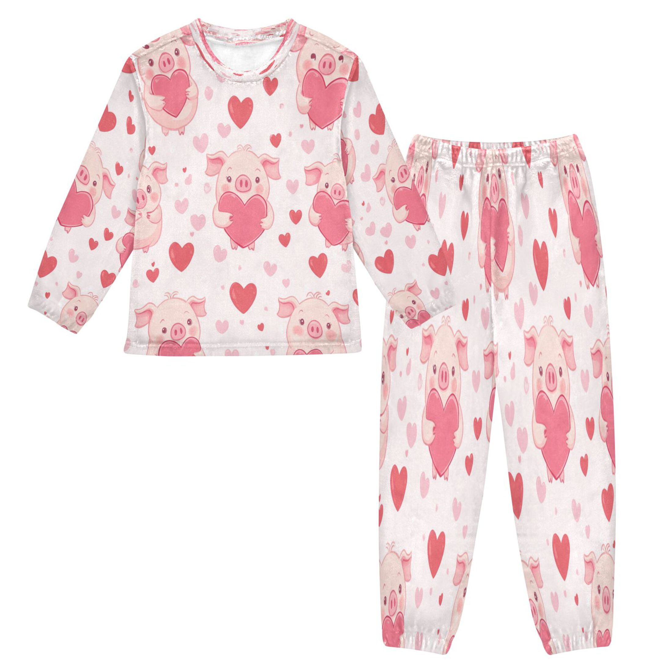 Fluffy Pajamas Set Fuzzy Winter Warm Pj Sets Pullover Tops and Long ...