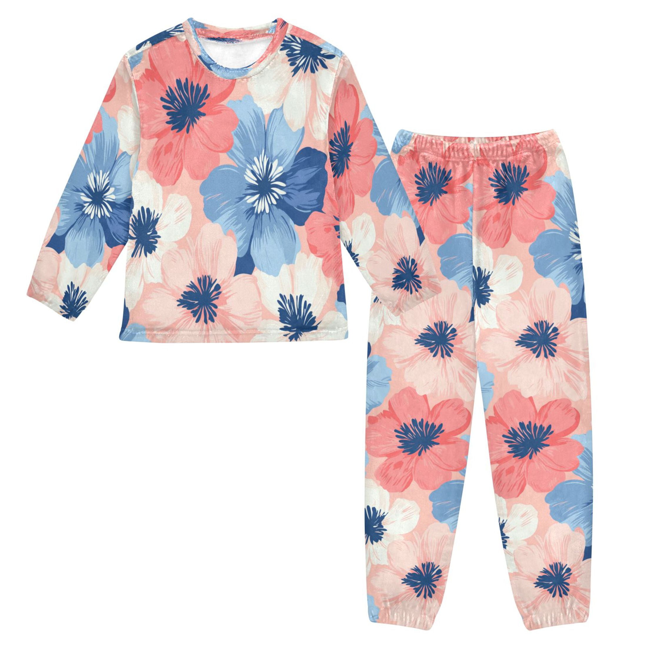 Fluffy Pajamas Set Fuzzy Winter Warm Pj Sets Pullover Tops and Long ...