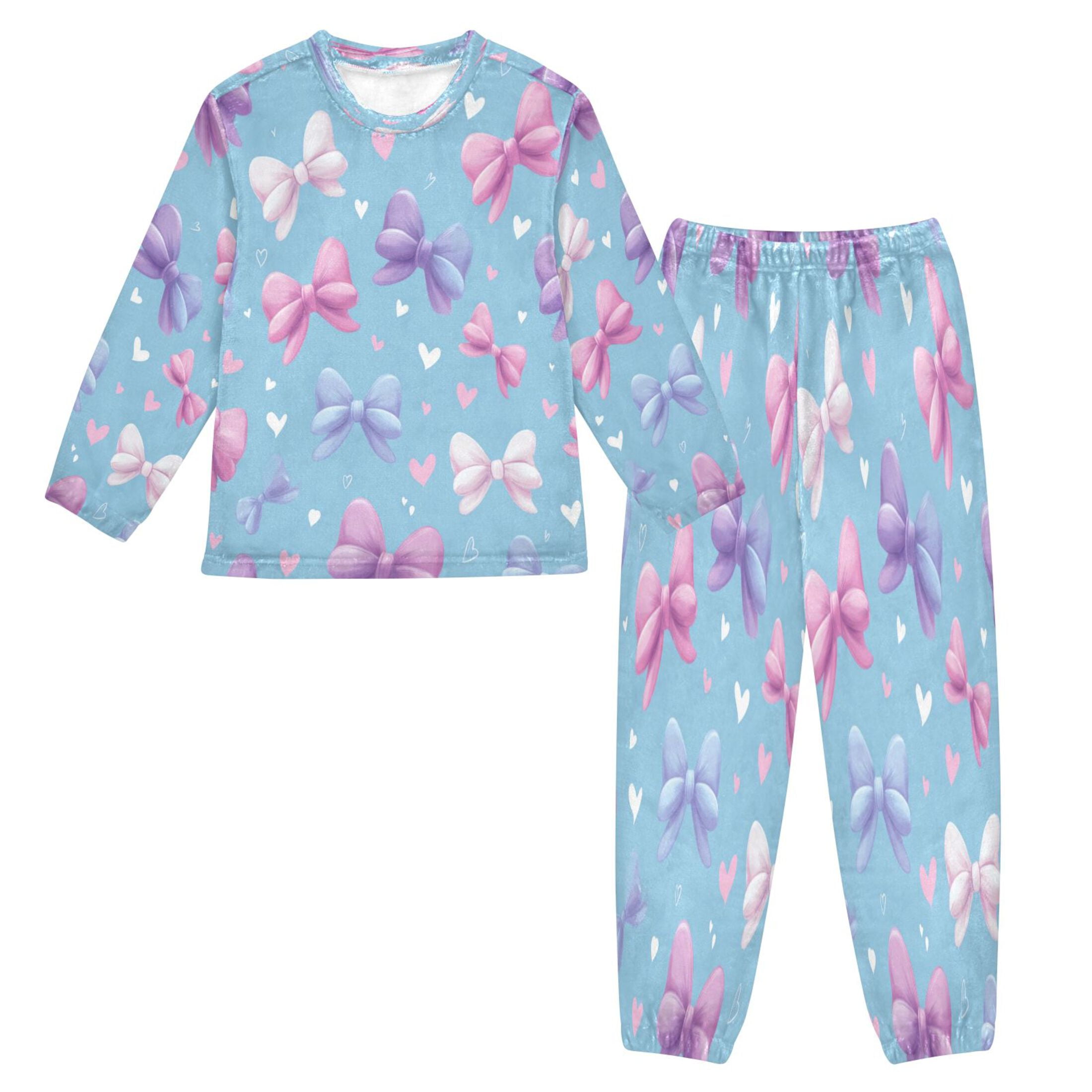Fluffy Pajamas Set Fuzzy Winter Warm Pj Sets Pullover Tops and Long ...
