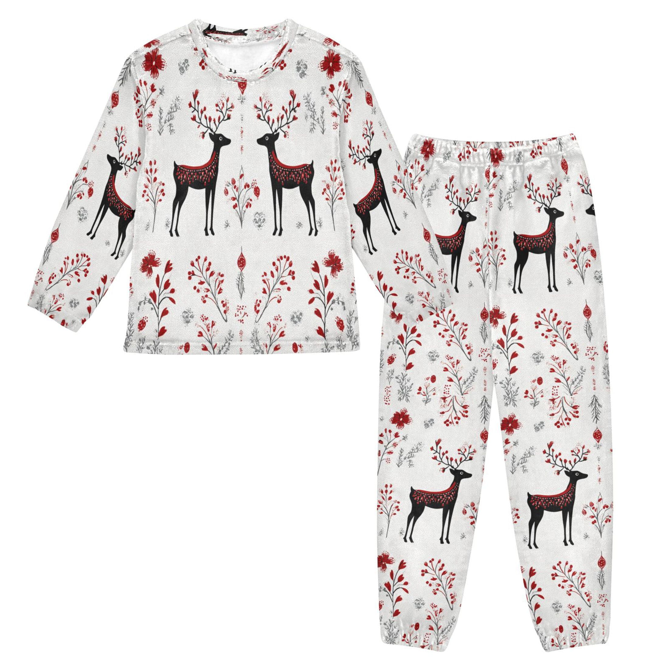 Fluffy Pajamas Set Fuzzy Winter Warm Pj Sets Pullover Tops and Long ...