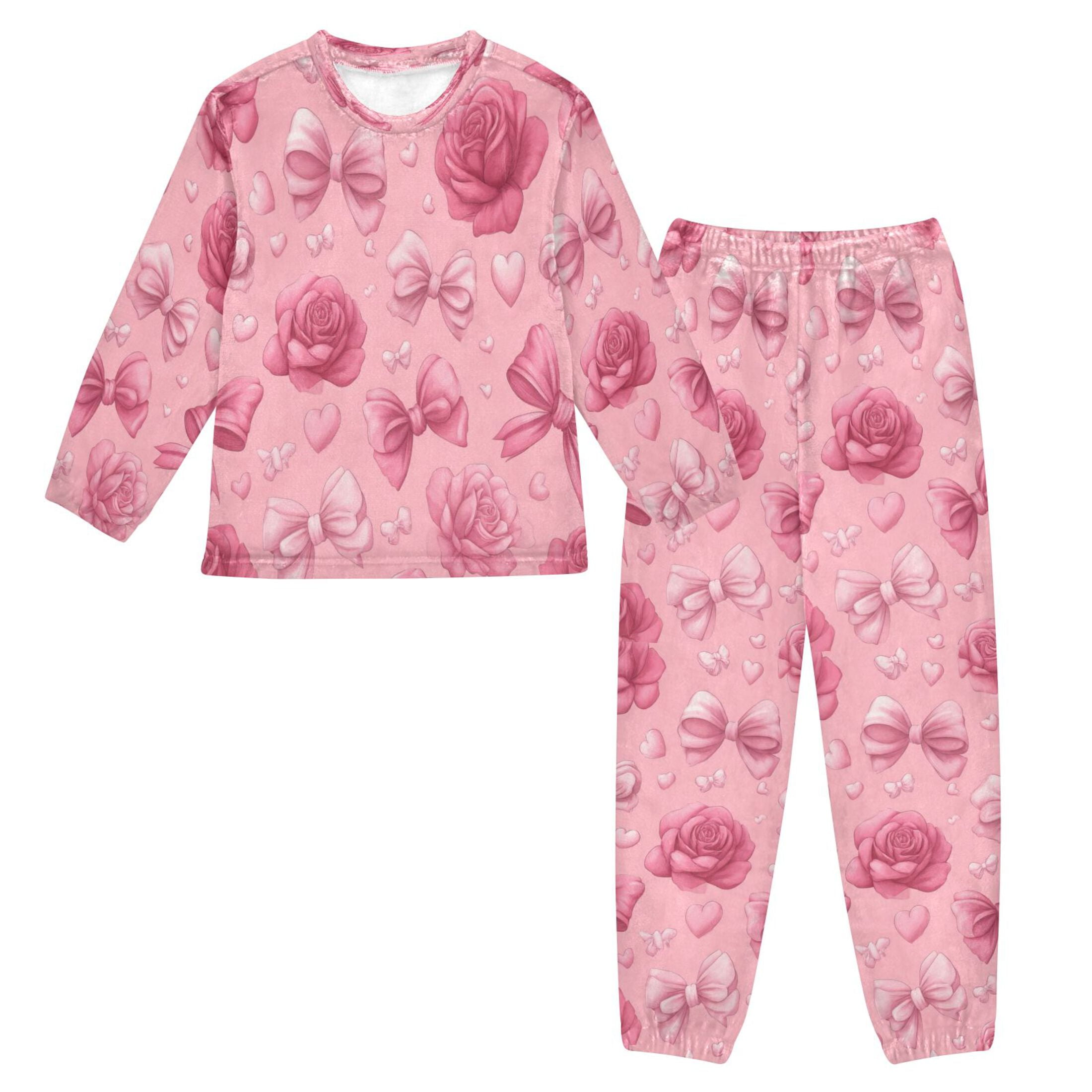 Fluffy Pajamas Set Fuzzy Winter Warm Pj Sets Pullover Tops and Long ...