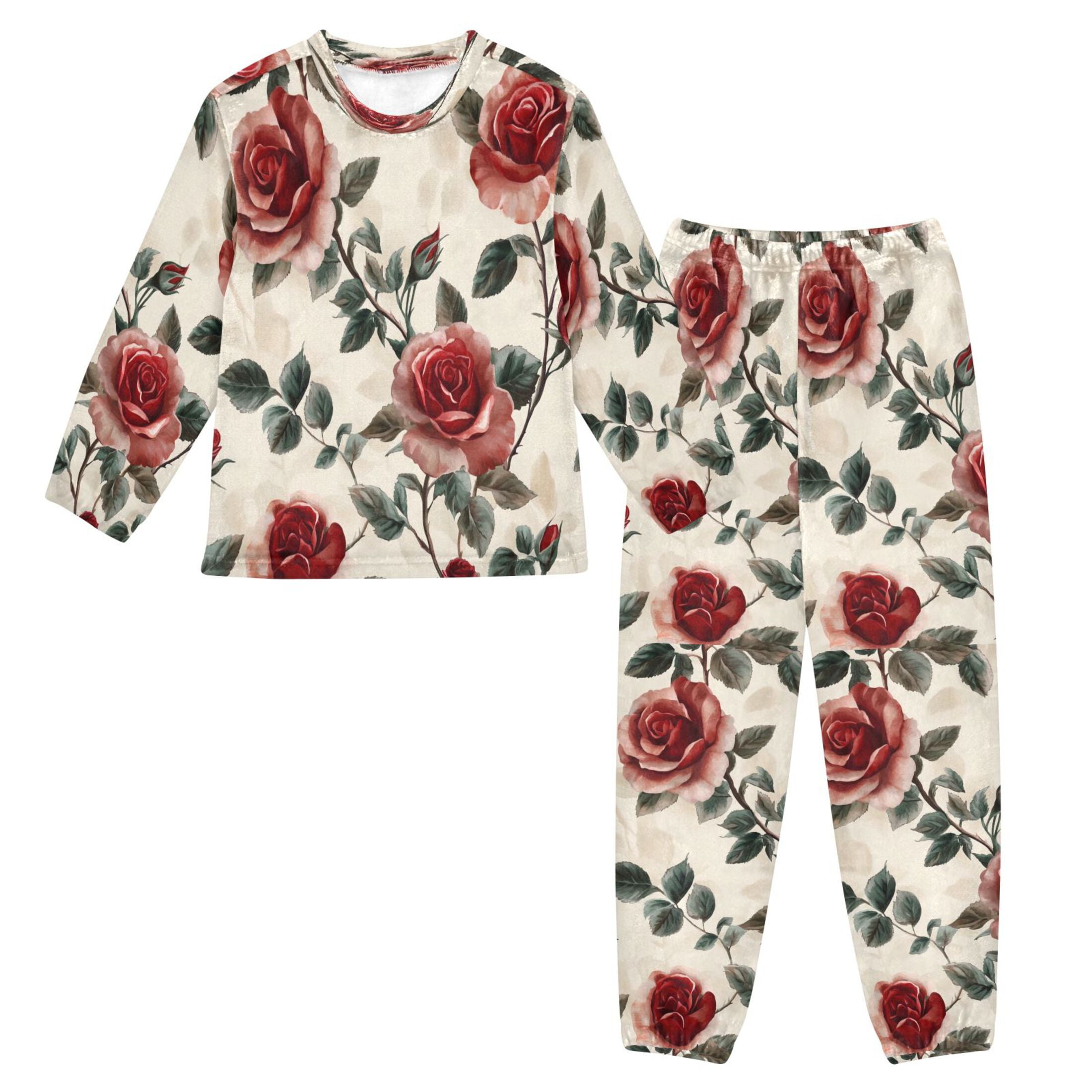 Fluffy Pajamas Set Fuzzy Winter Warm Pj Sets Pullover Tops and Long ...