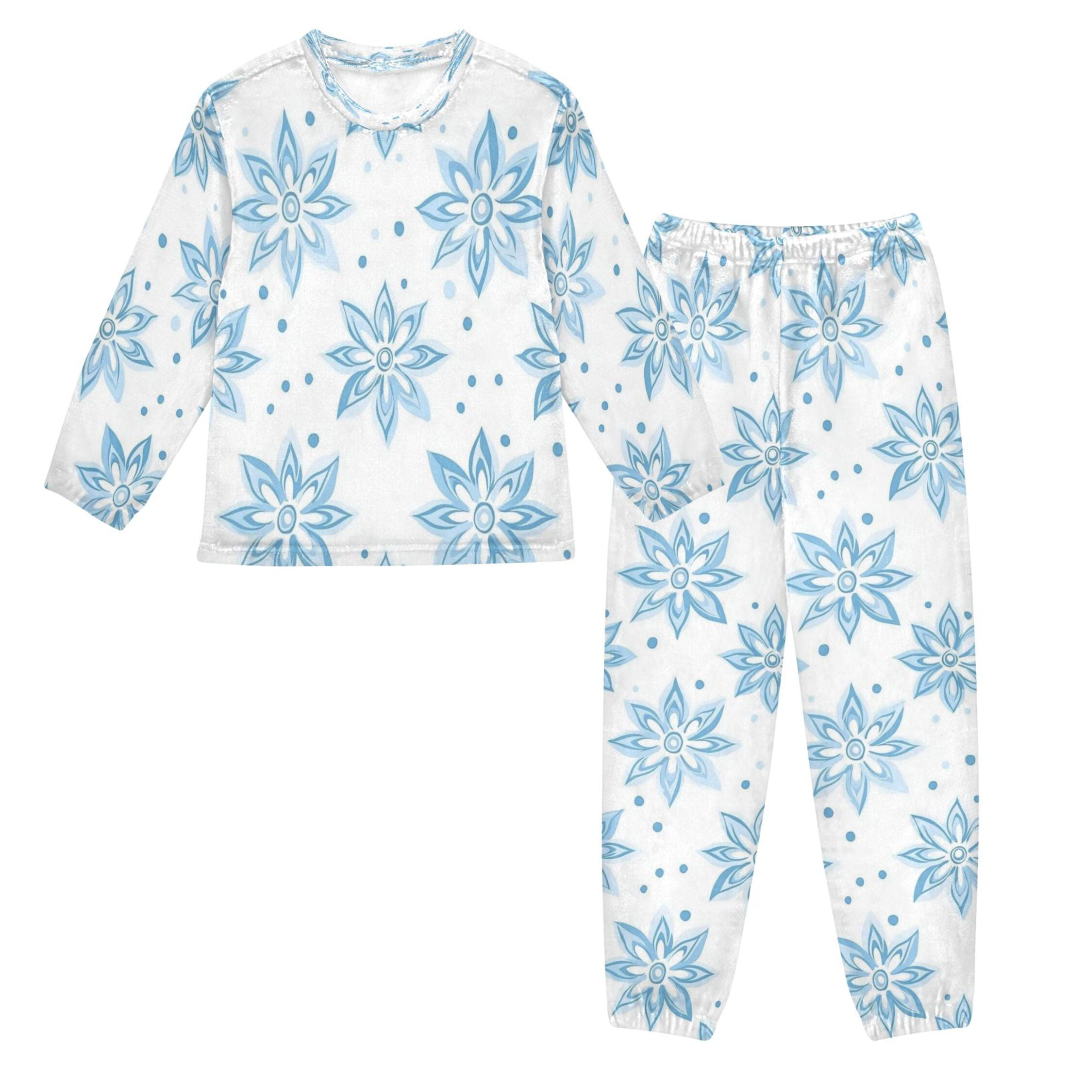 Fluffy Pajamas Set Fuzzy Winter Warm Pj Sets Pullover Tops and Long ...
