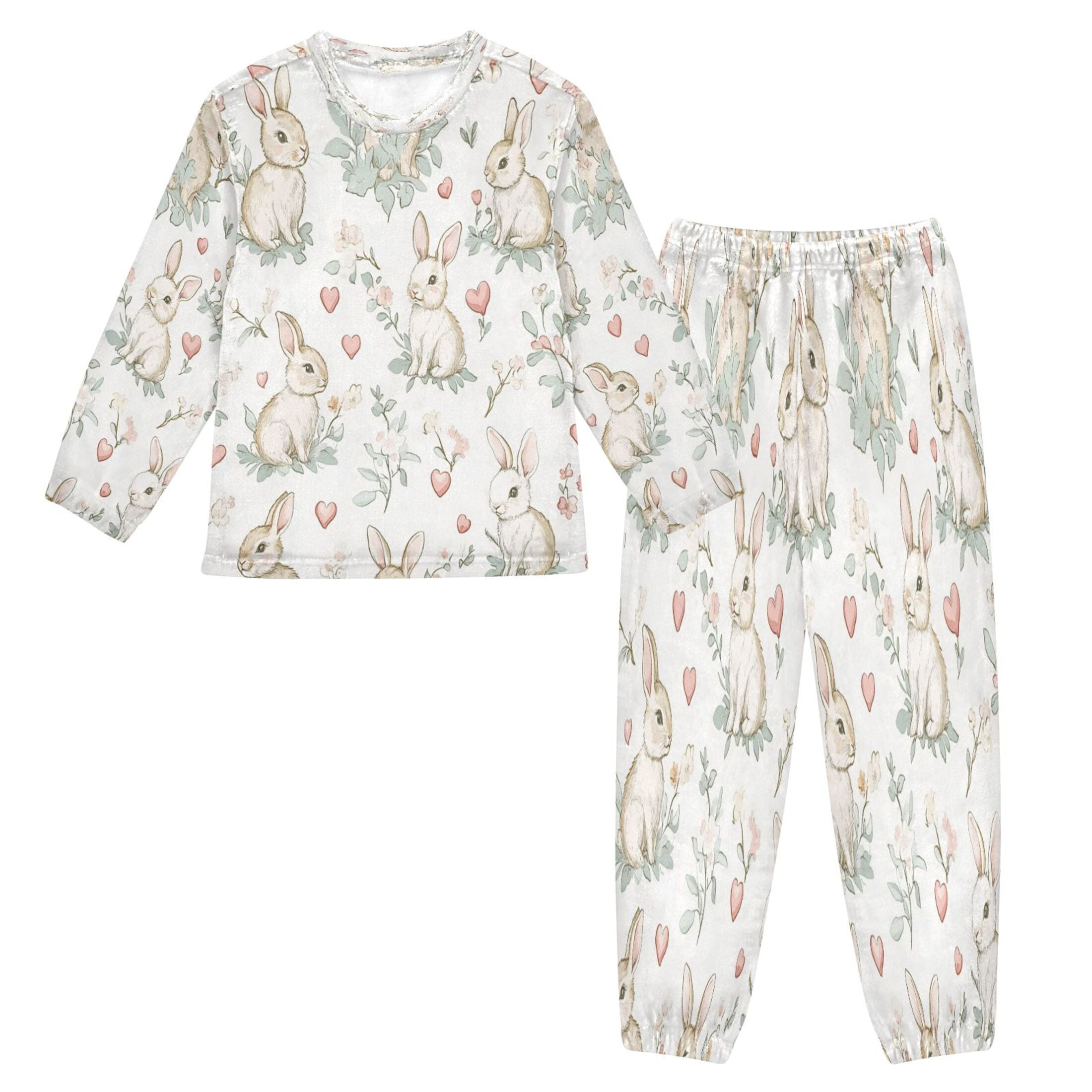 Fluffy Pajamas Set Fuzzy Winter Warm Pj Sets Pullover Tops and Long ...