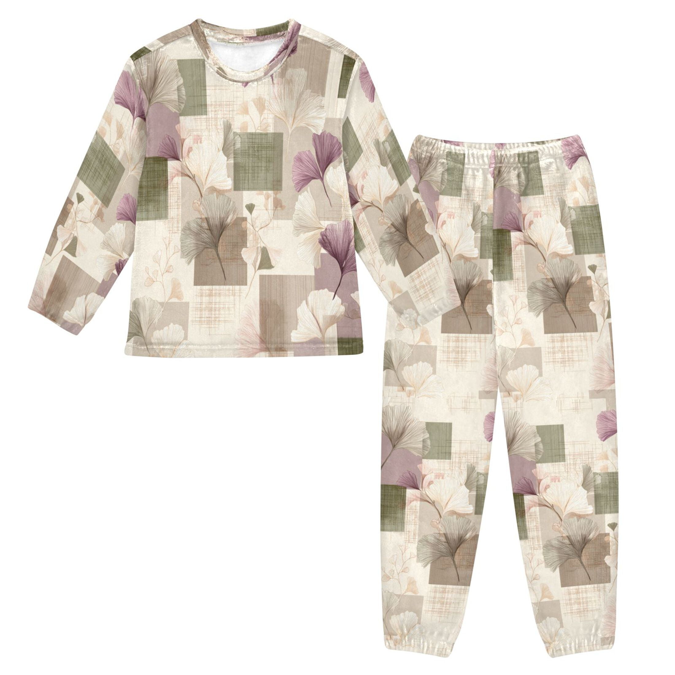 Fluffy Pajamas Set Fuzzy Winter Warm Pj Sets Pullover Tops and Long ...