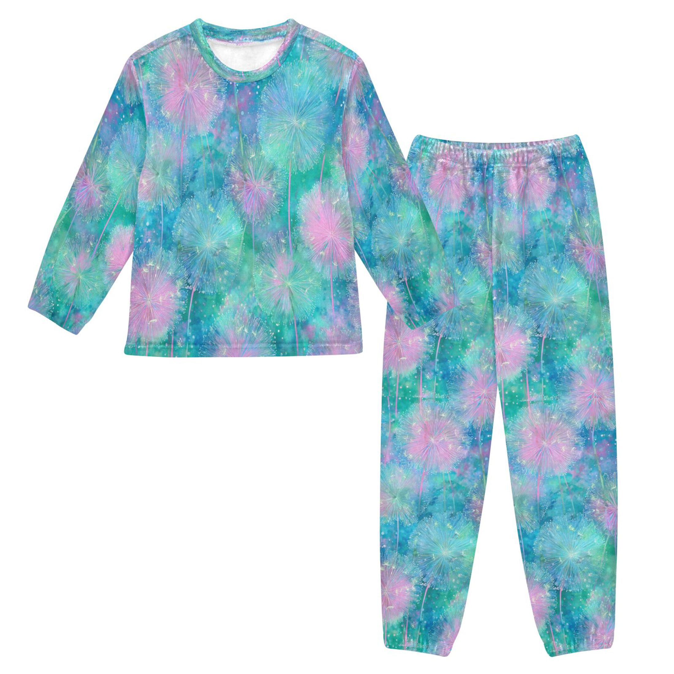 Fluffy Pajamas Set Fuzzy Winter Warm Pj Sets Pullover Tops and Long ...