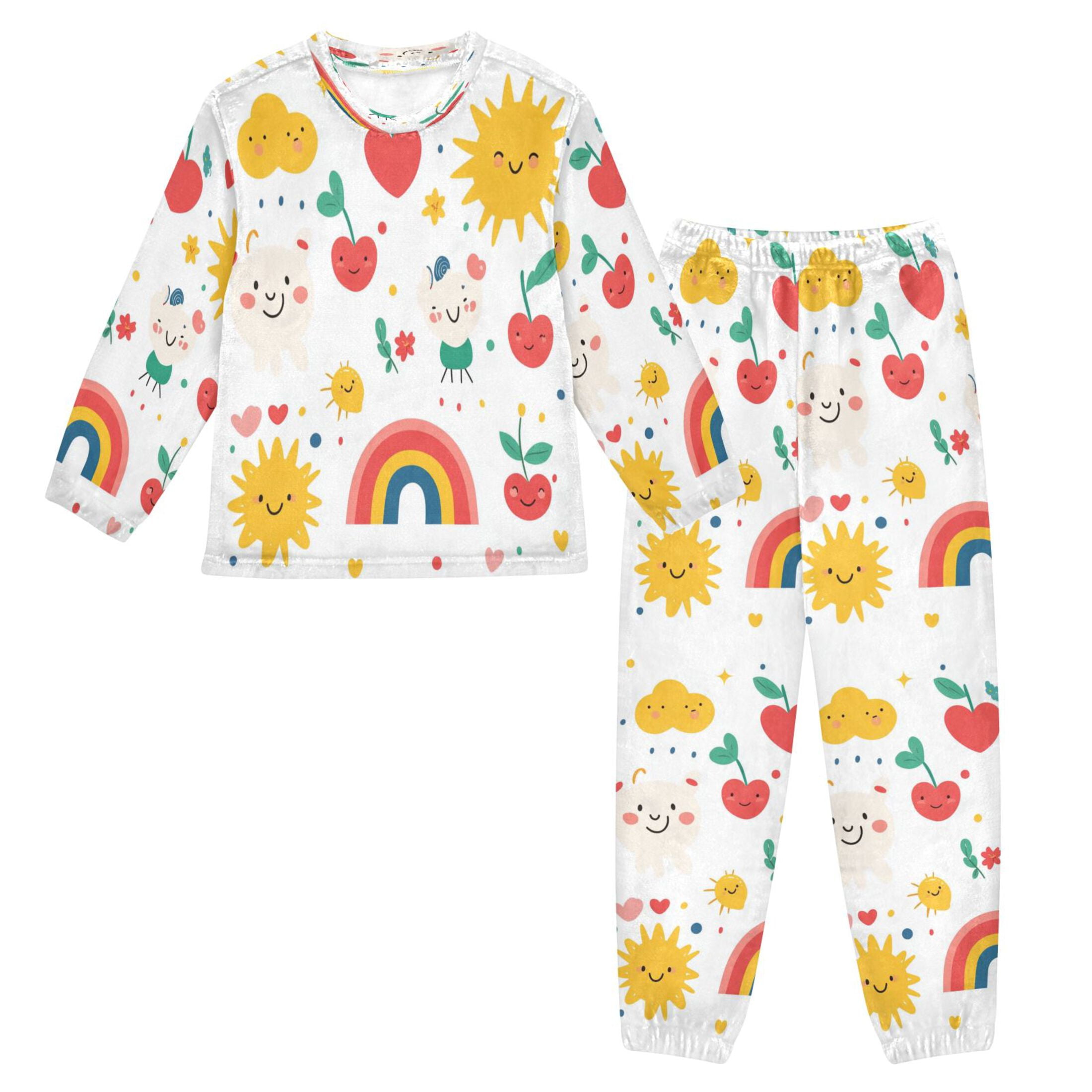 Fluffy Pajamas Set Fuzzy Winter Warm Pj Sets Pullover Tops and Long ...