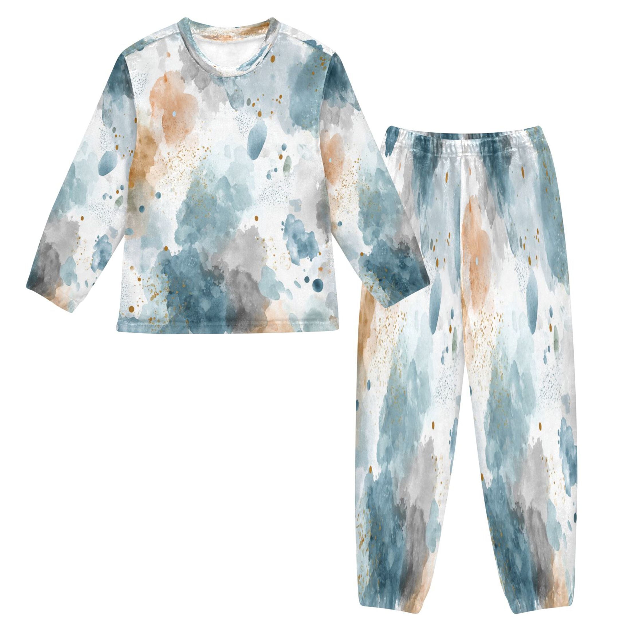 Fluffy Pajamas Set Fuzzy Winter Warm Pj Sets Pullover Tops and Long ...