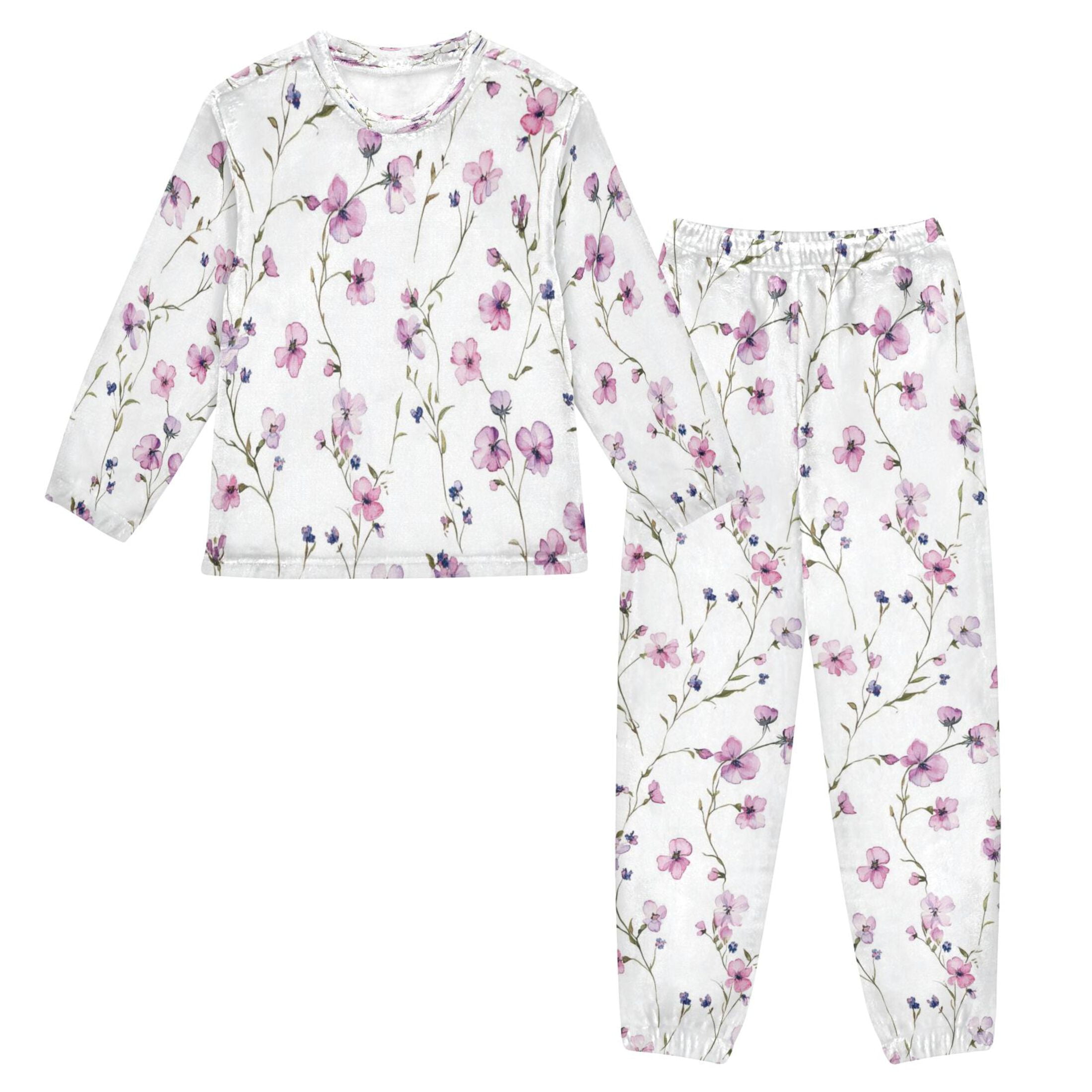 Fluffy Pajamas Set Fuzzy Winter Warm Pj Sets Pullover Tops and Long ...