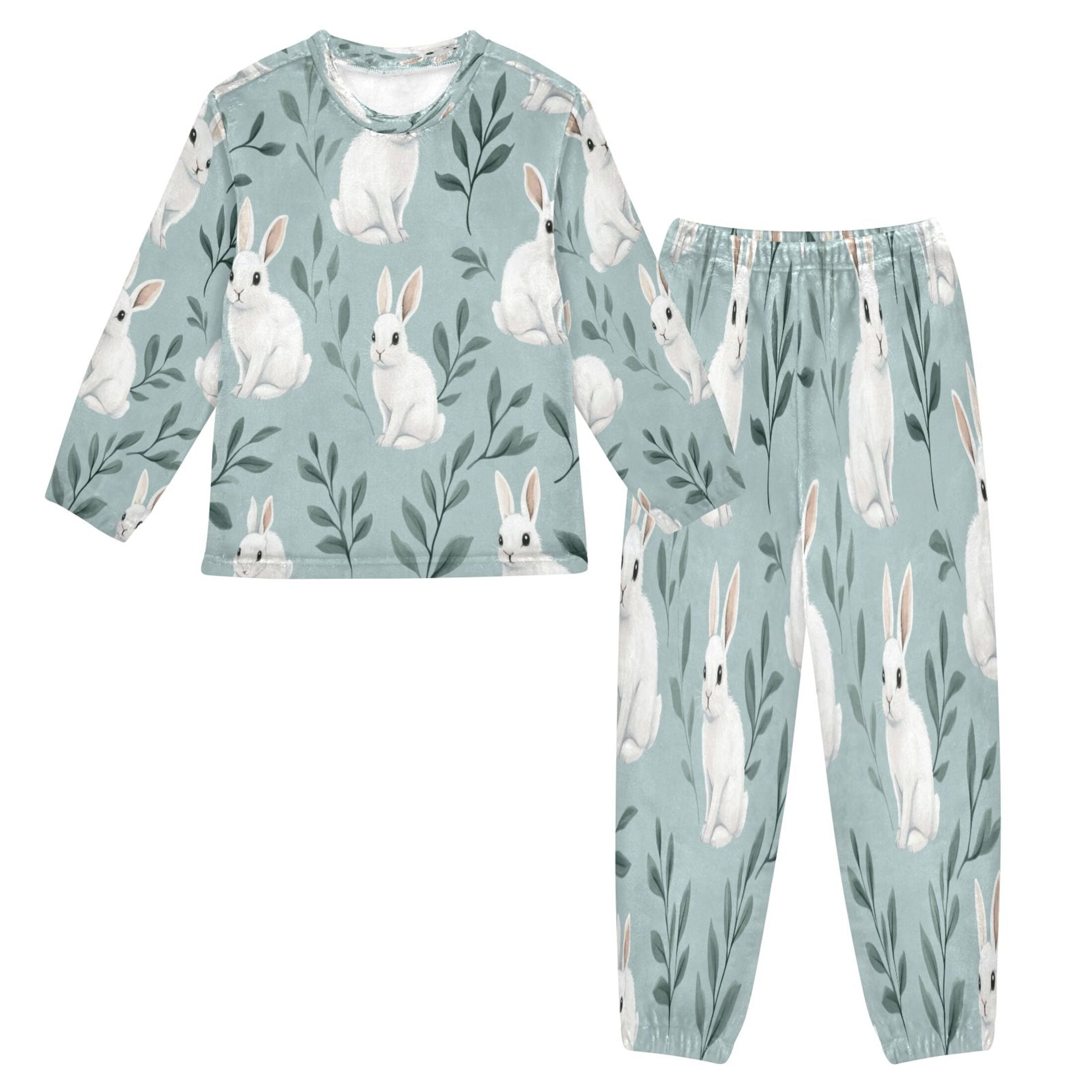 Fluffy Pajamas Set Fuzzy Winter Warm Pj Sets Pullover Tops and Long ...