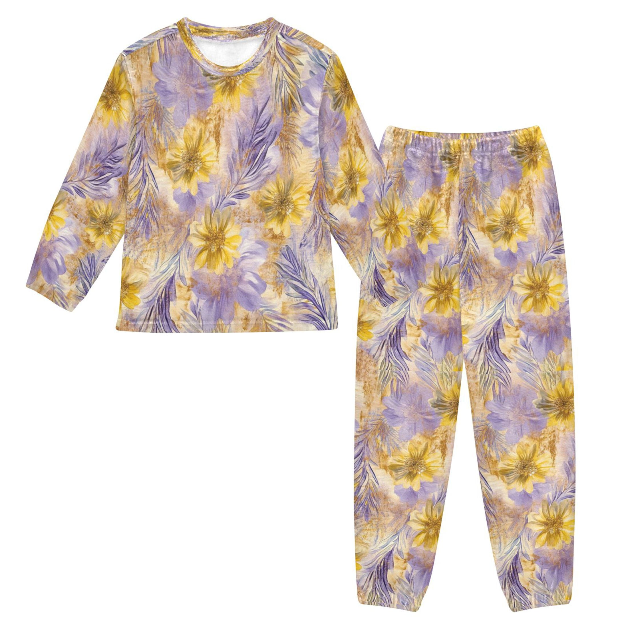 Fluffy Pajamas Set Fuzzy Winter Warm Pj Sets Pullover Tops and Long ...