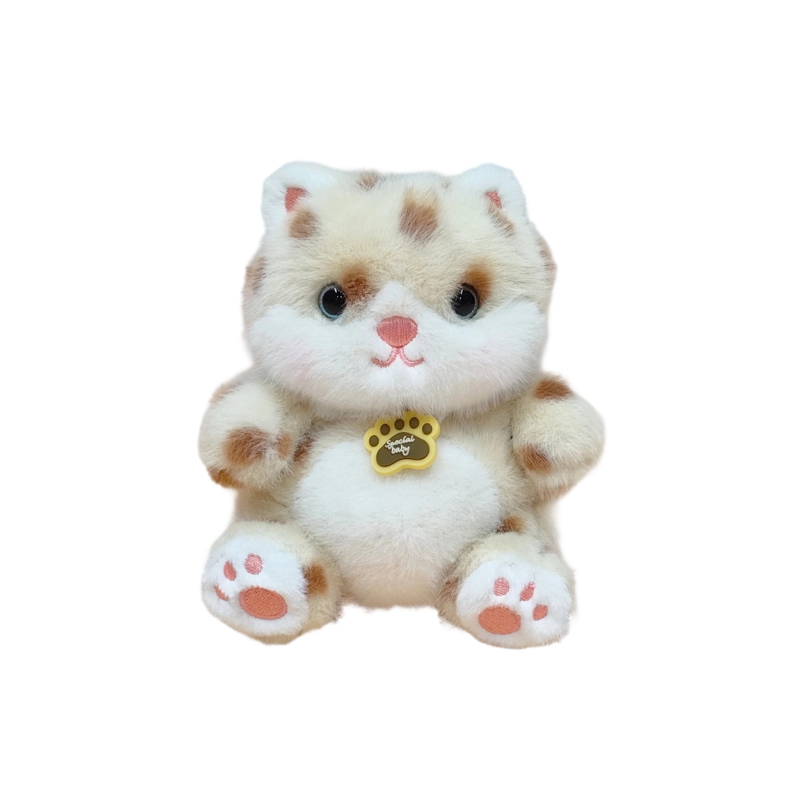 Fluffy Pals Kawaii Kitten Ultra-Soft Stuffed Animal Plushie, Spotted ...