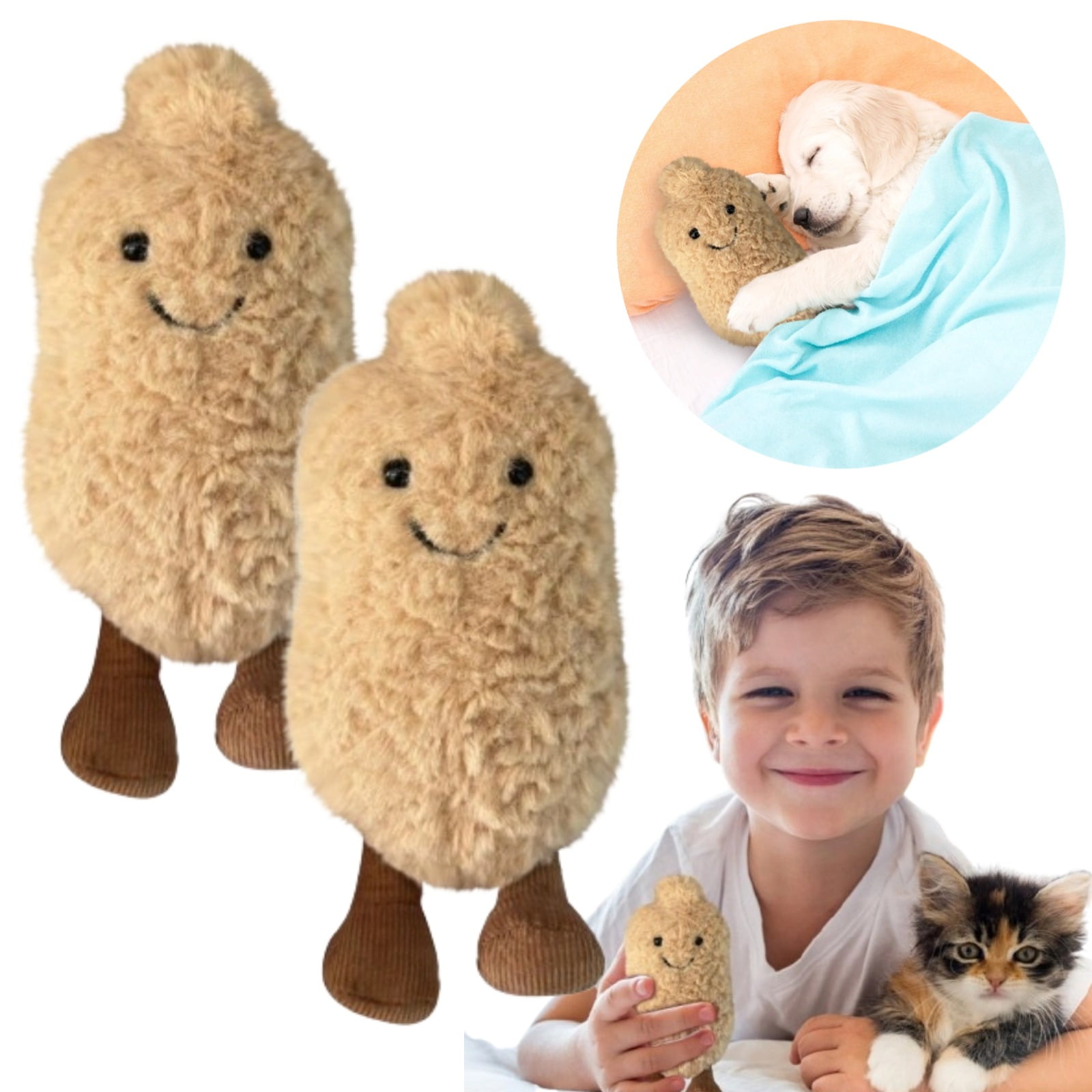 Fluffy Peanut Cute Small Stuffed Plush Toy 6 Inches Cute Food Plushie ...