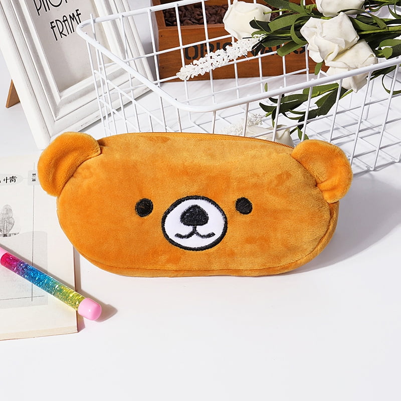 Fluffy Pencil Holder Fun Character Pencil Bag Cute Plush Pen Bag ...