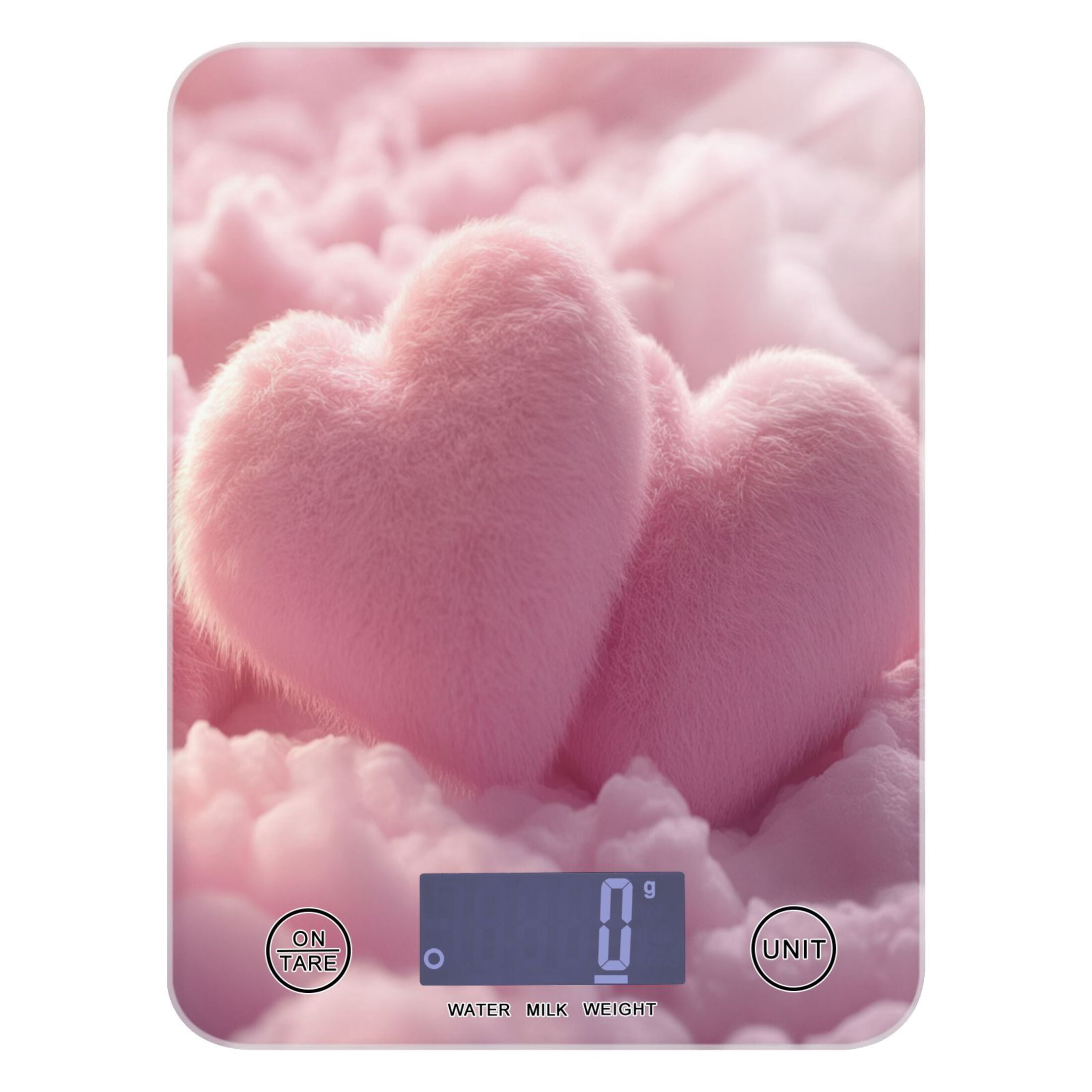 Fluffy Pink Heart-shaped Food Scale Digital Kitchen Scale Waterproof ...